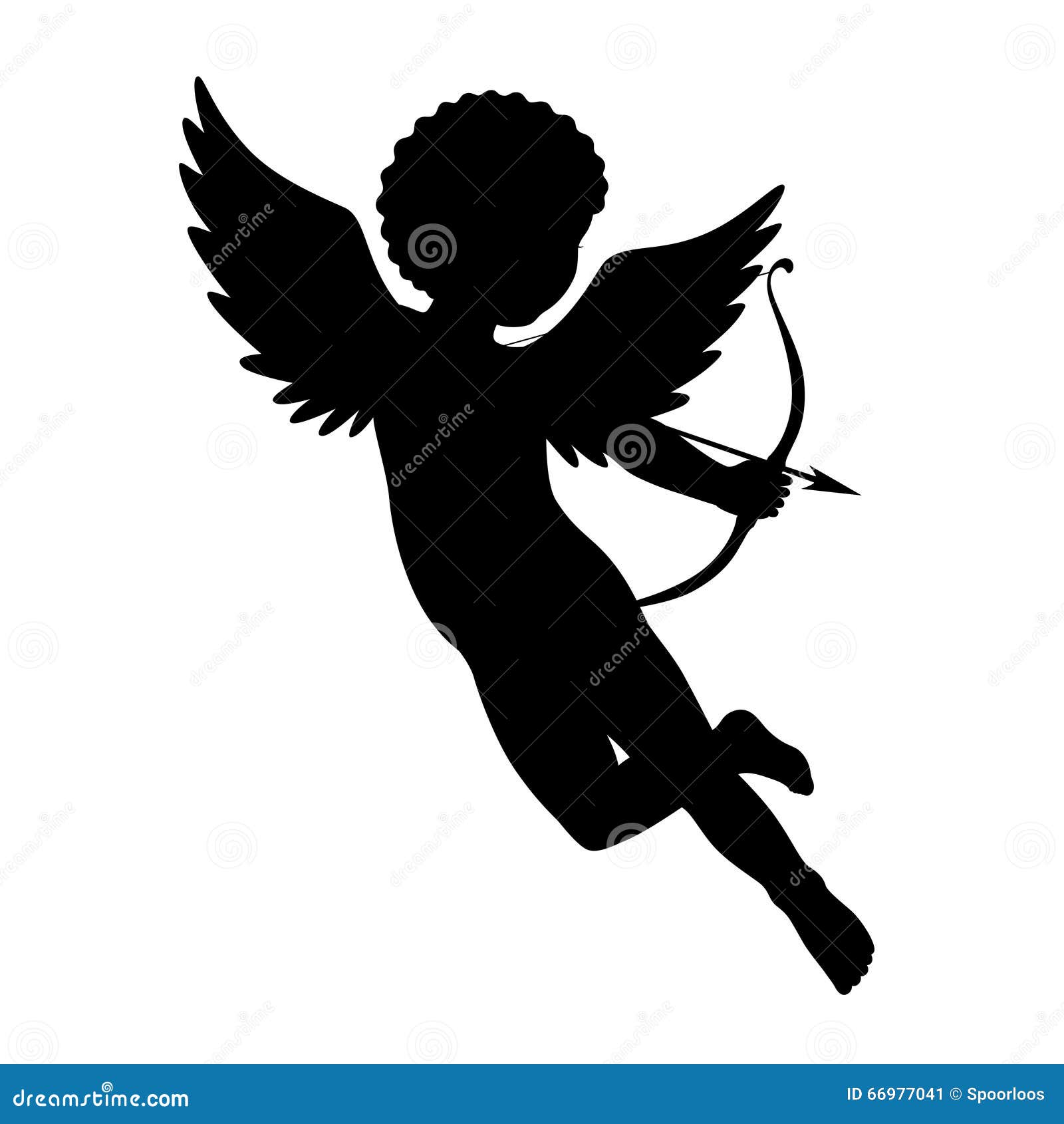 Cupid silhouette stock vector. Illustration of graphic - 66977041