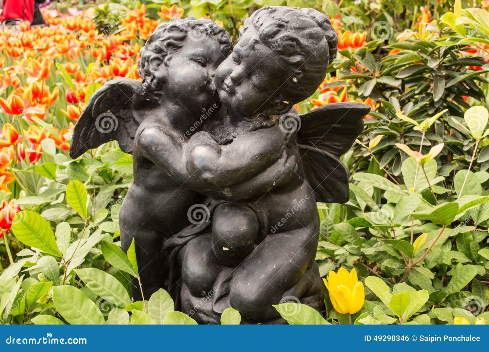 Cupid statue stock photo. Image of green, angel, cemetery - 49290346