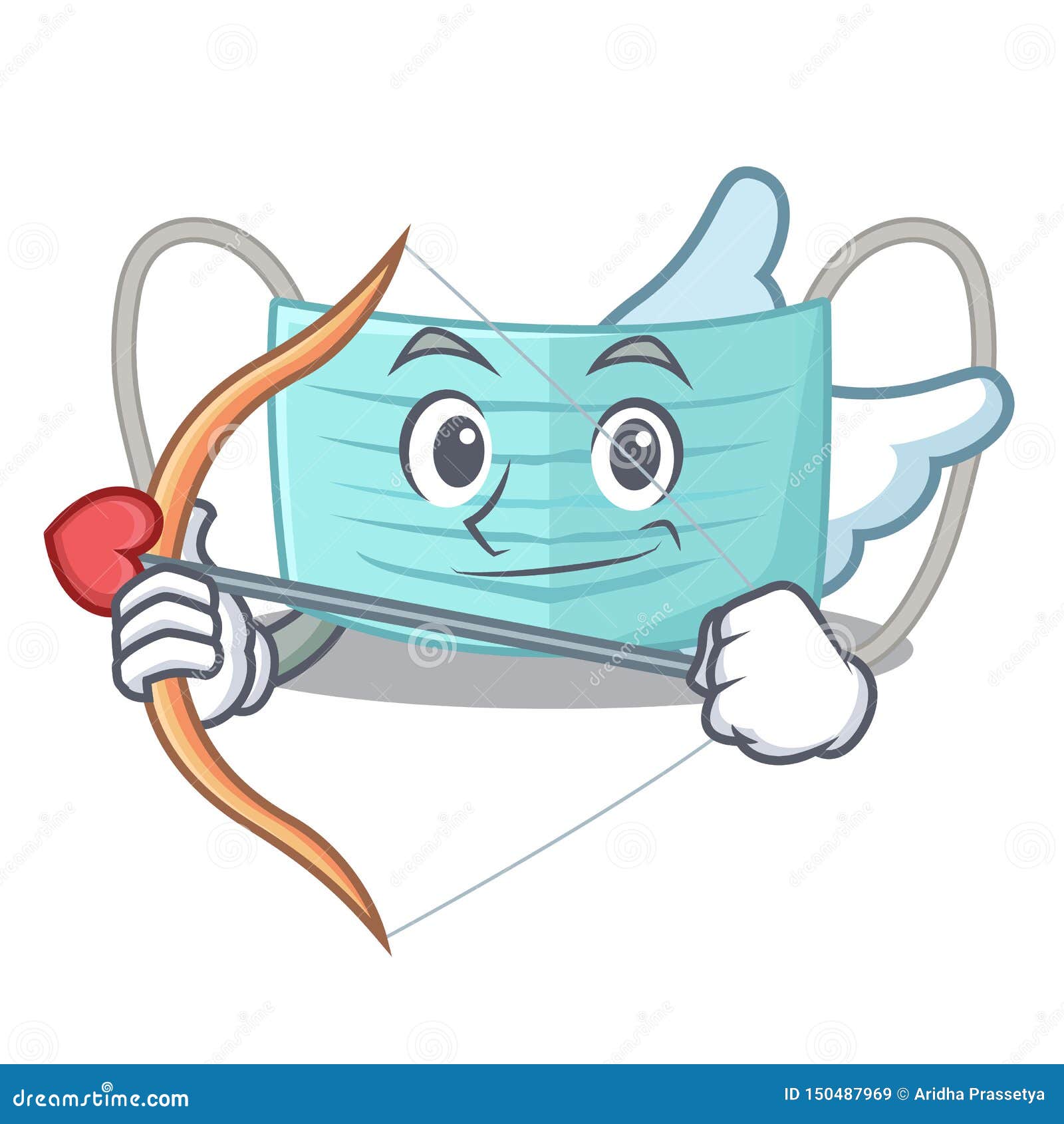 Cupid Surgical Mask Isolated with the Mascot Stock Vector ...