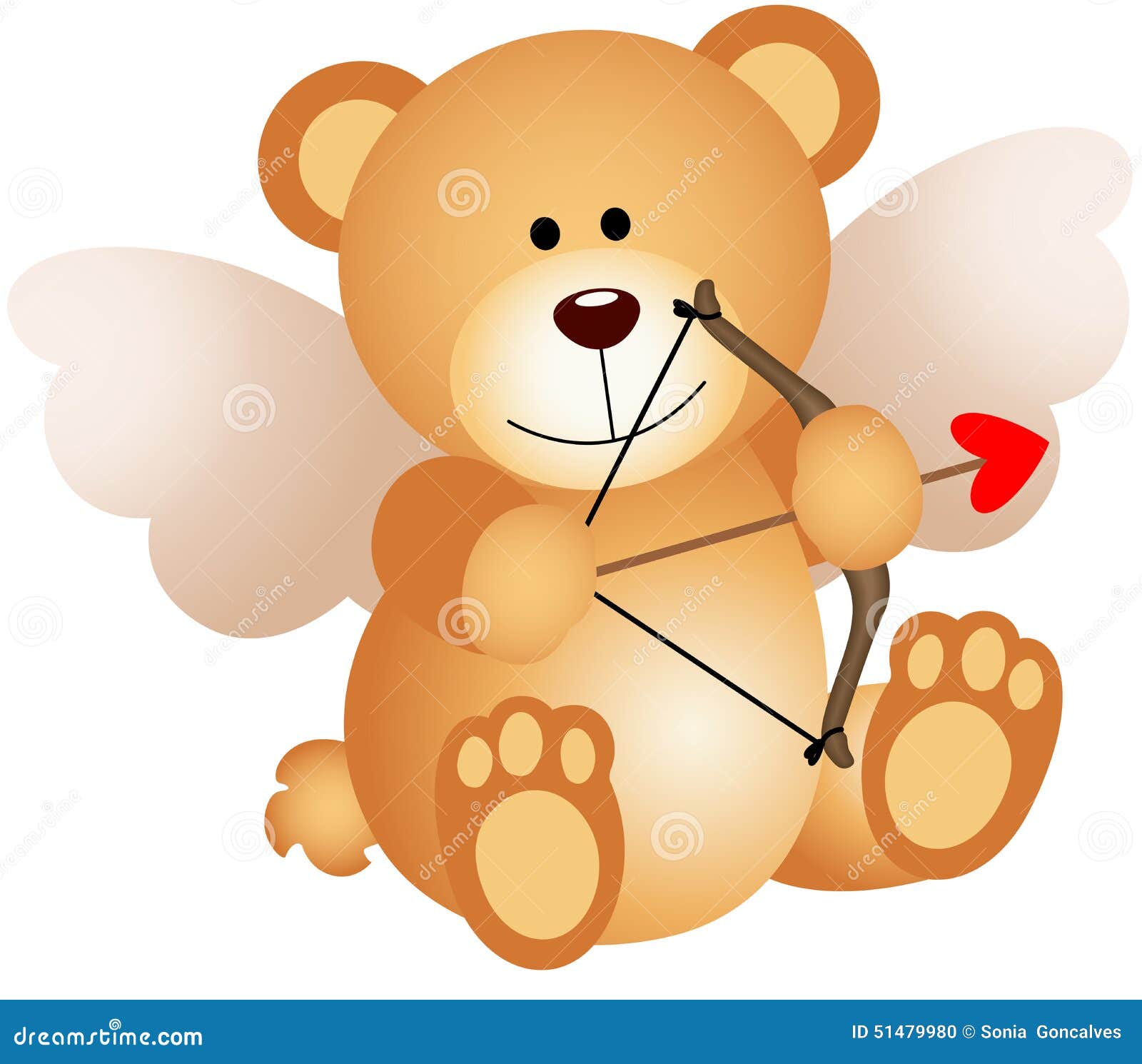 Cupid Teddy Bear stock vector. Illustration of love, valentine - 51479980