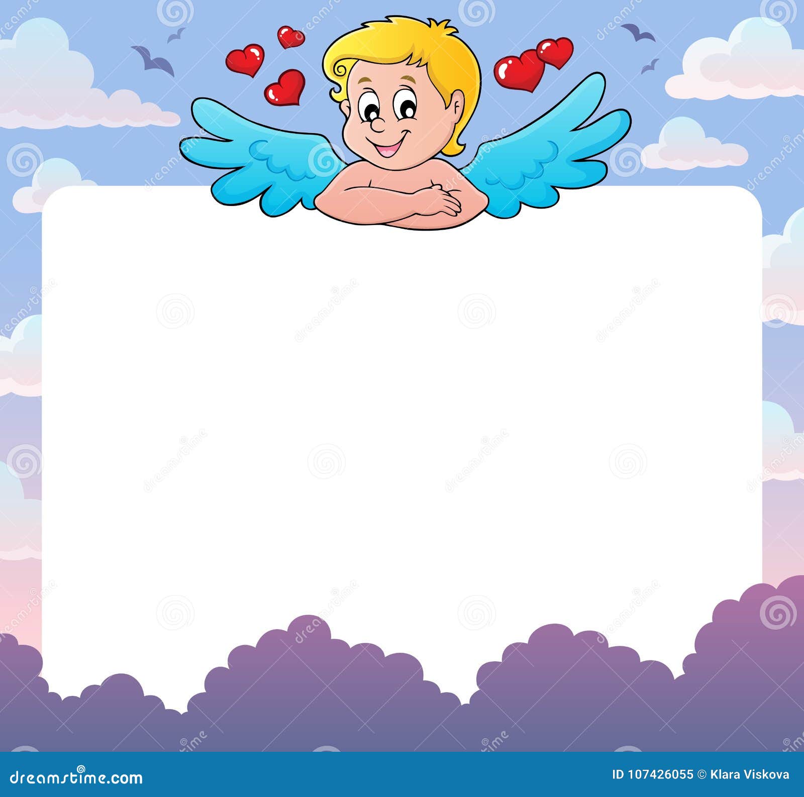 Cupid thematics frame 2 stock vector. Illustration of smile - 107426055