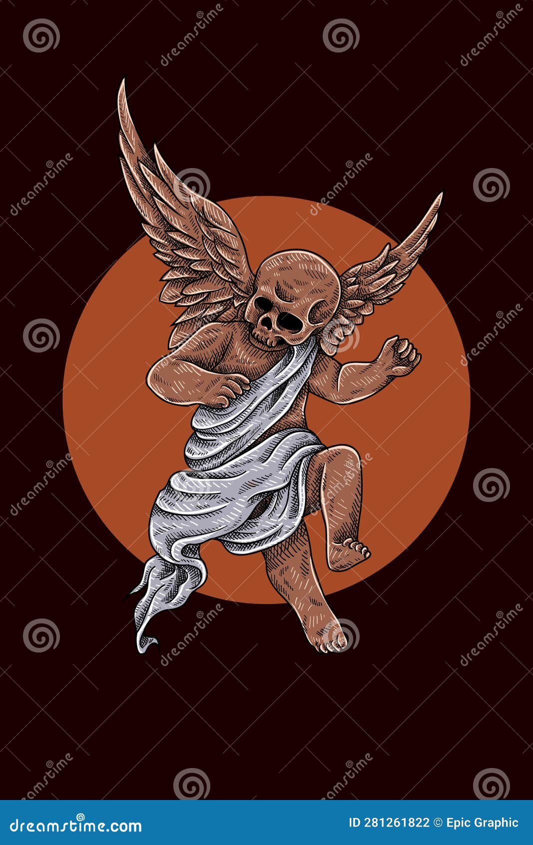 Cupid with White Cloth Vector Illustration Stock Vector - Illustration ...