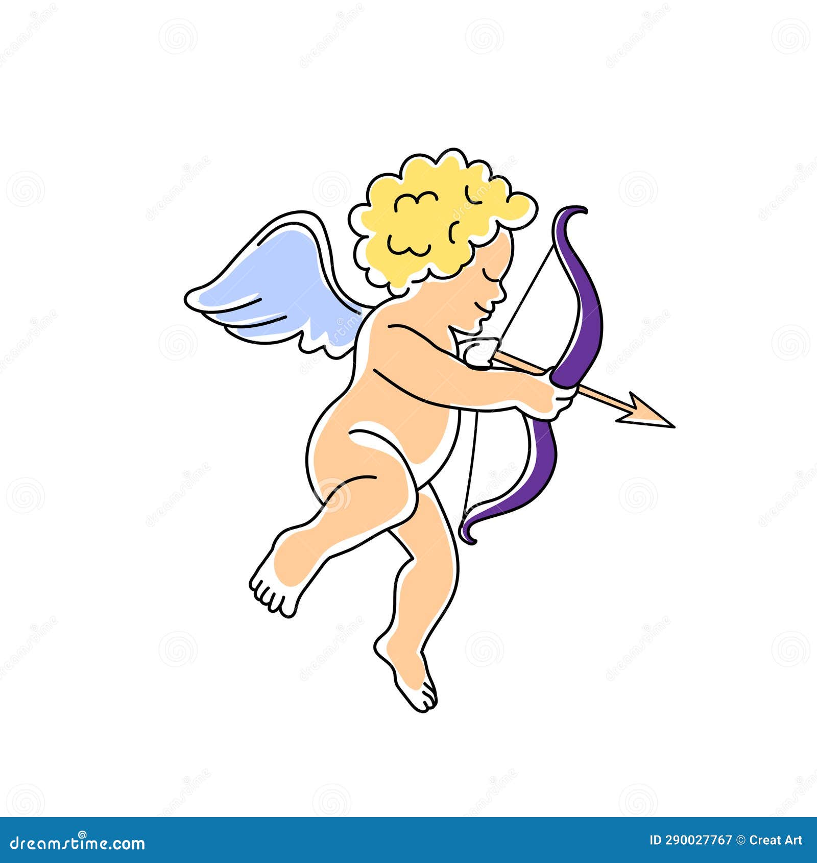 Cupid vector illustration stock vector. Illustration of cupid - 290027767