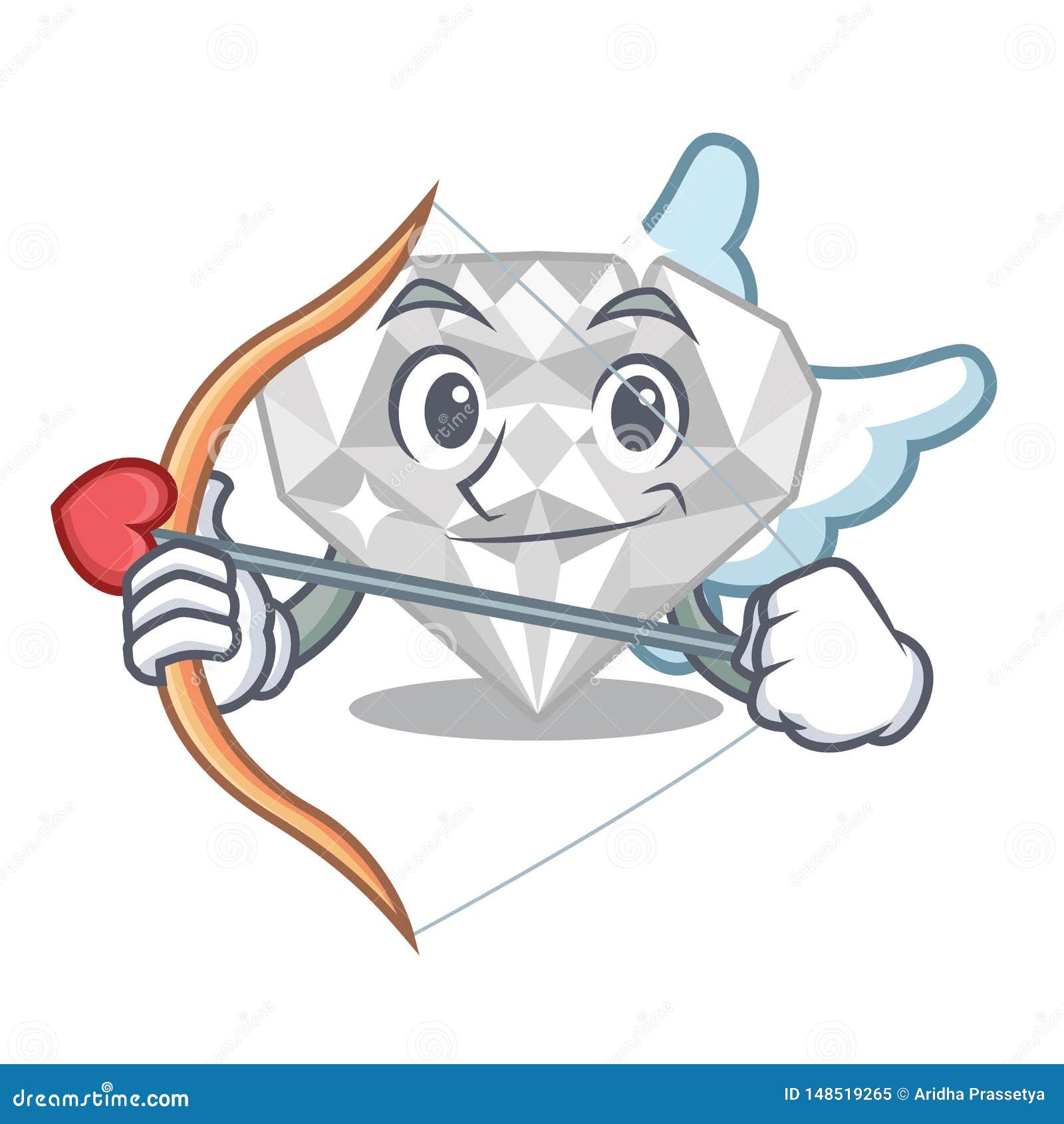 Cupid White Diamond in the Cartoon Shape Stock Vector - Illustration of ...