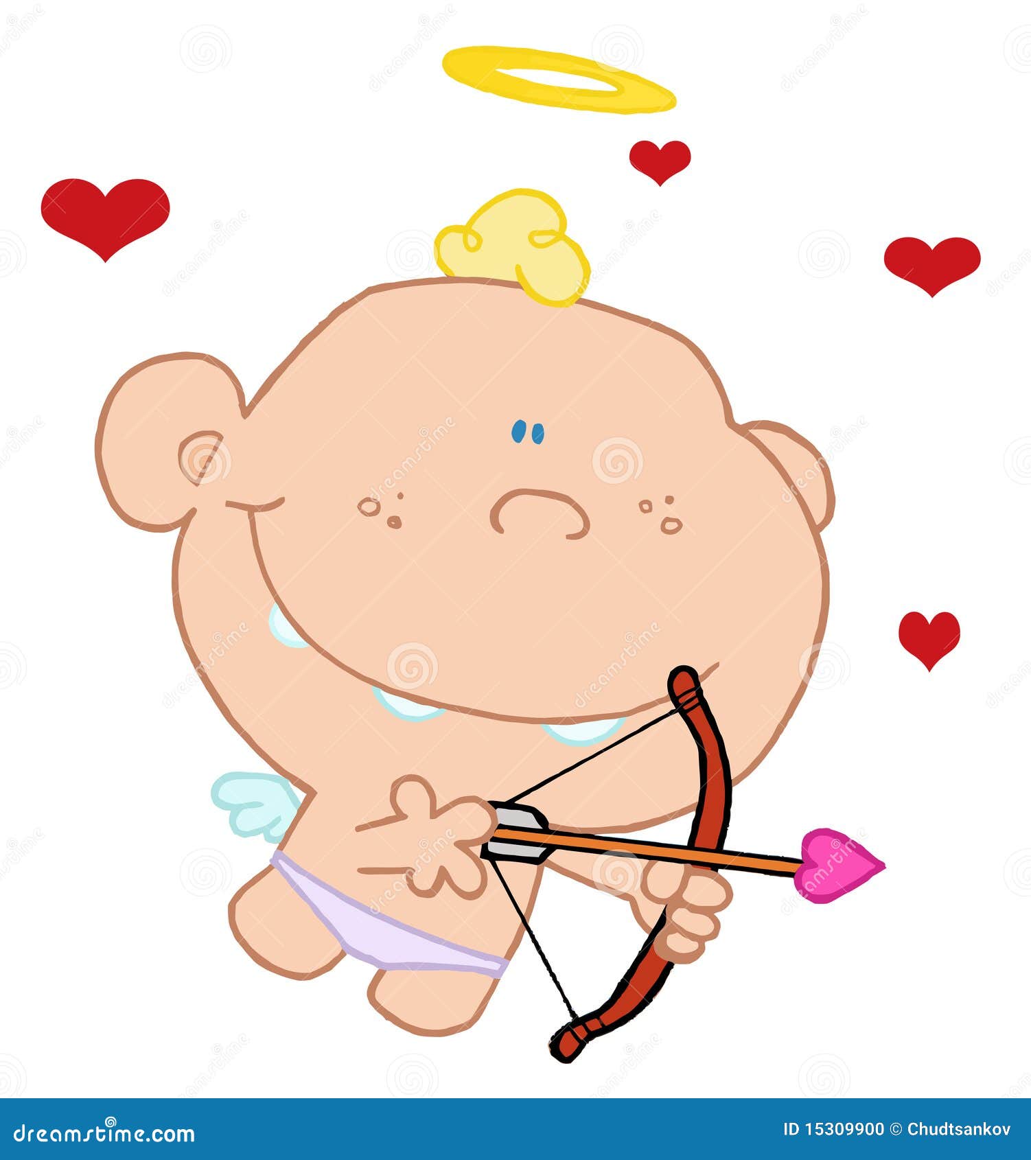 Cupido met boog en pijl vector illustratie. Illustration of illustreer ...