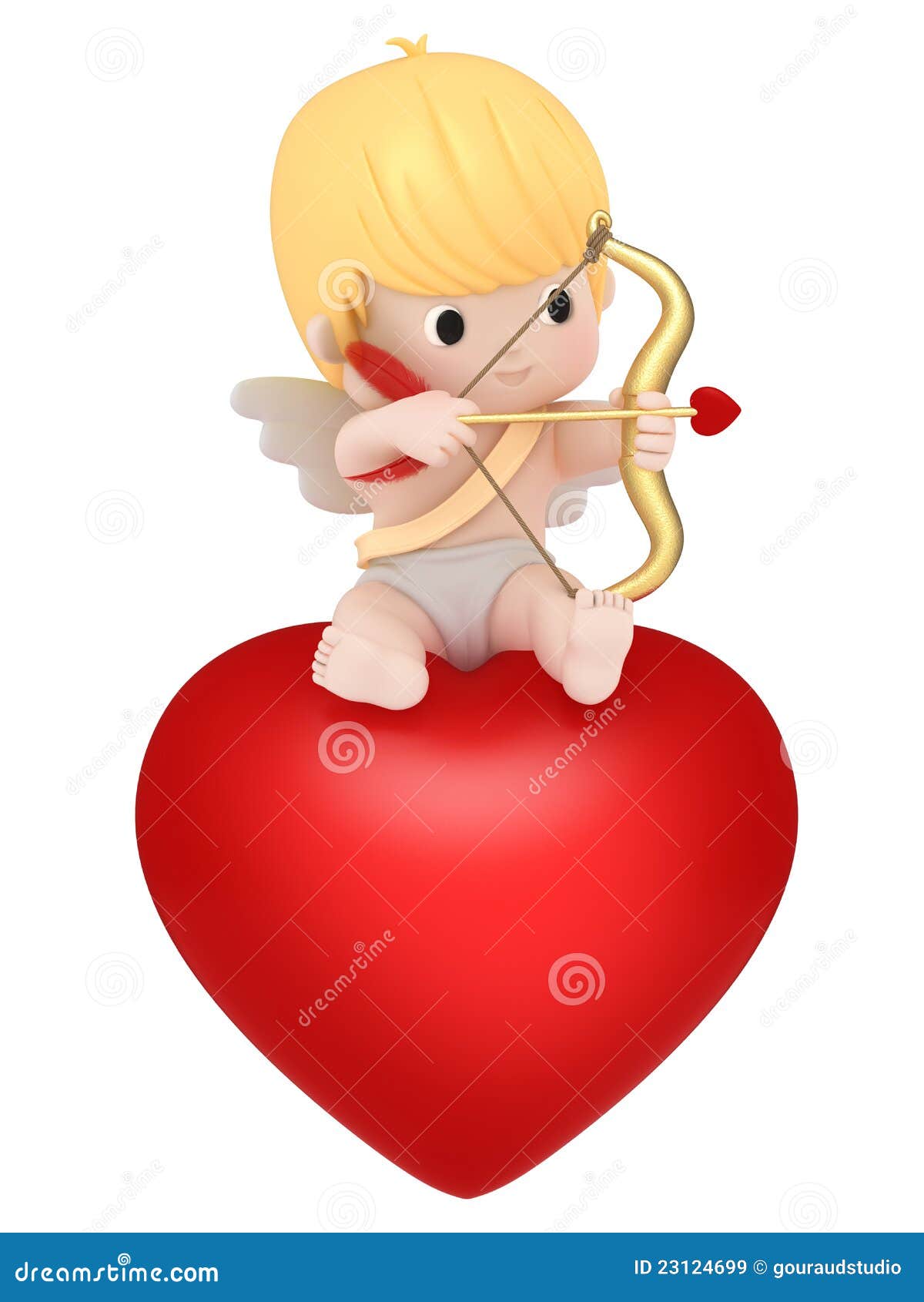 Cupido met boog en pijl stock illustratie. Illustration of vleugels ...