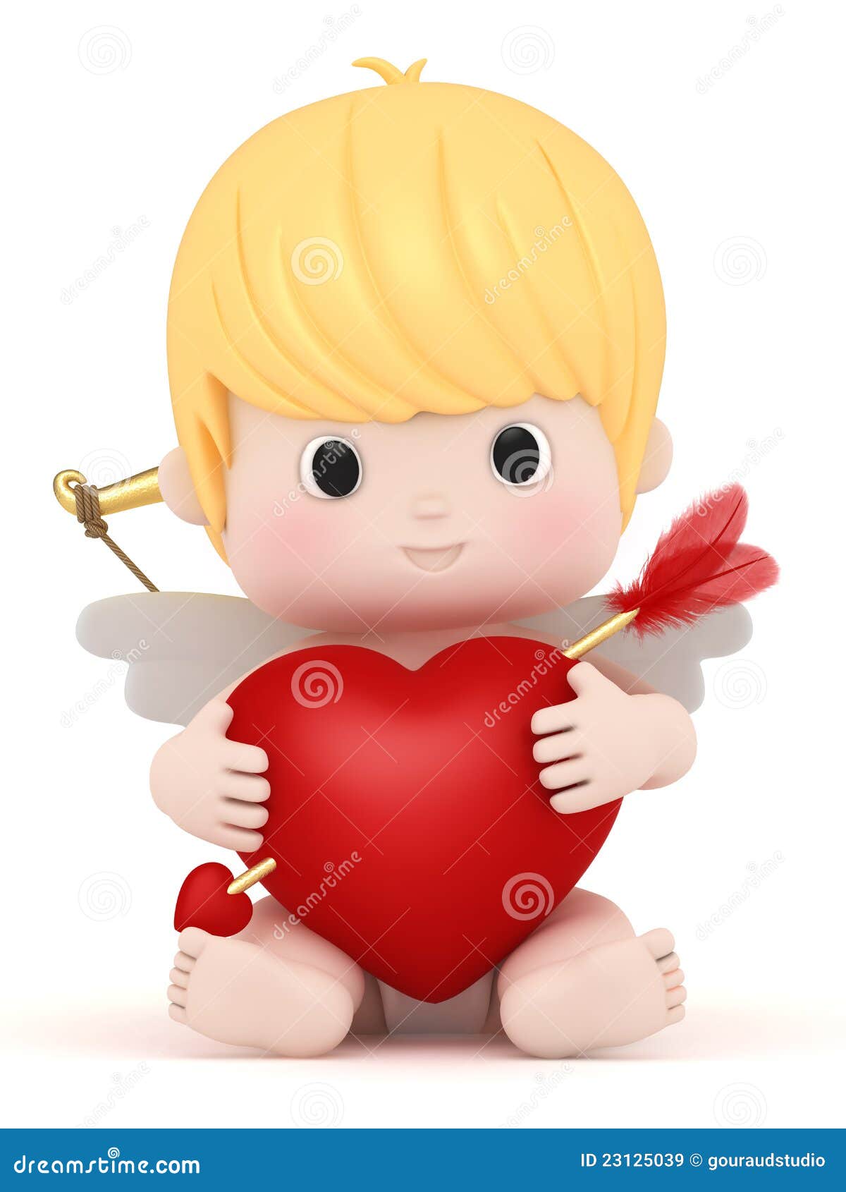 Cupido met boog en pijl stock illustratie. Illustration of glimlachen ...