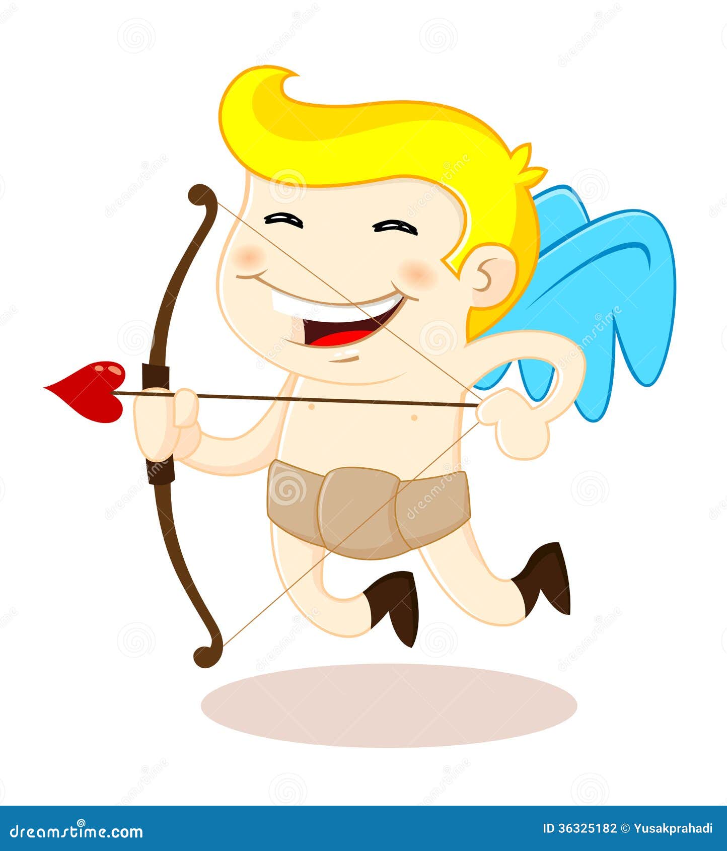 Cupido met boog en pijl vector illustratie. Illustration of fictief ...
