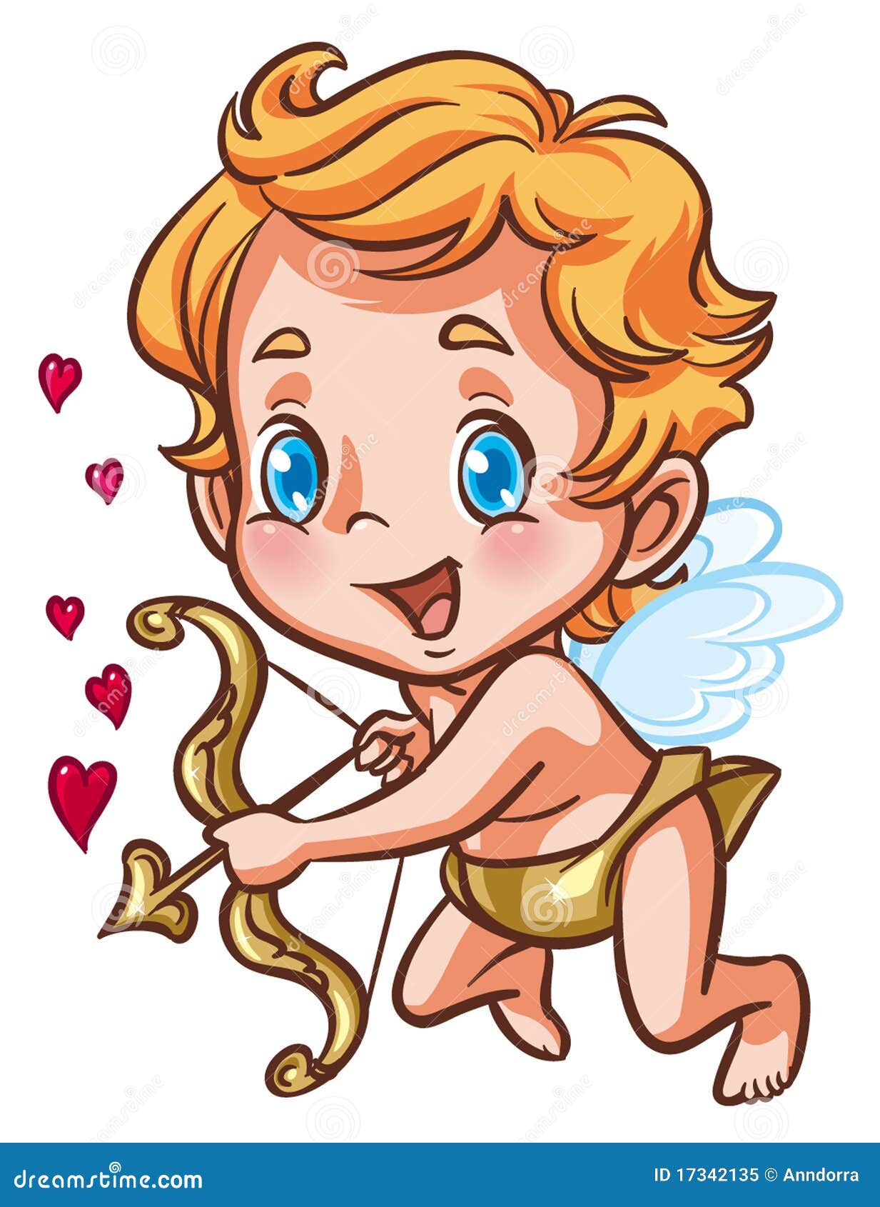 Cupido met een boog vector illustratie. Illustration of kind - 17342135