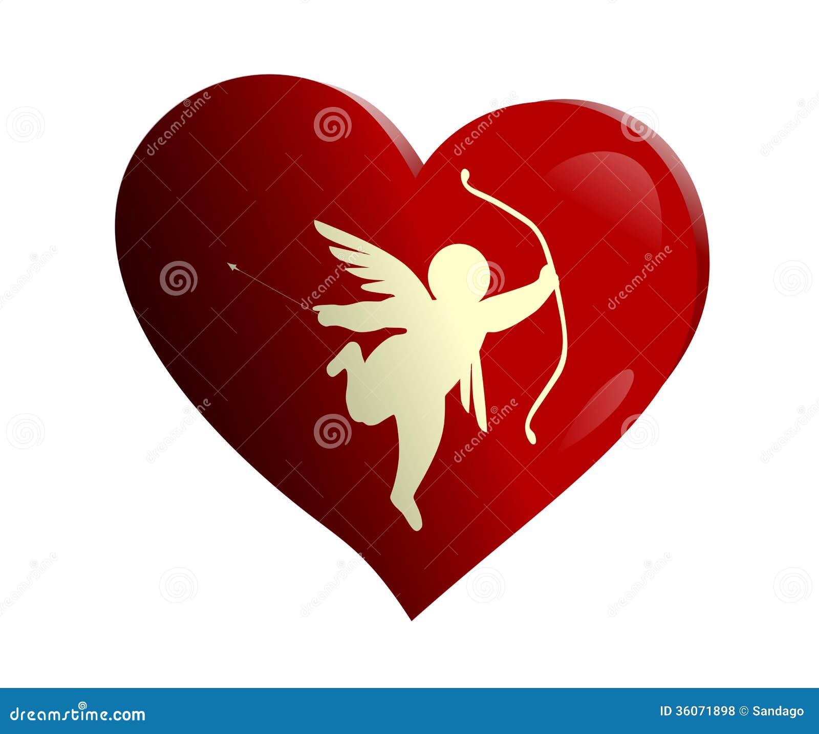 Cupido op een hart vector illustratie. Illustration of datum - 36071898