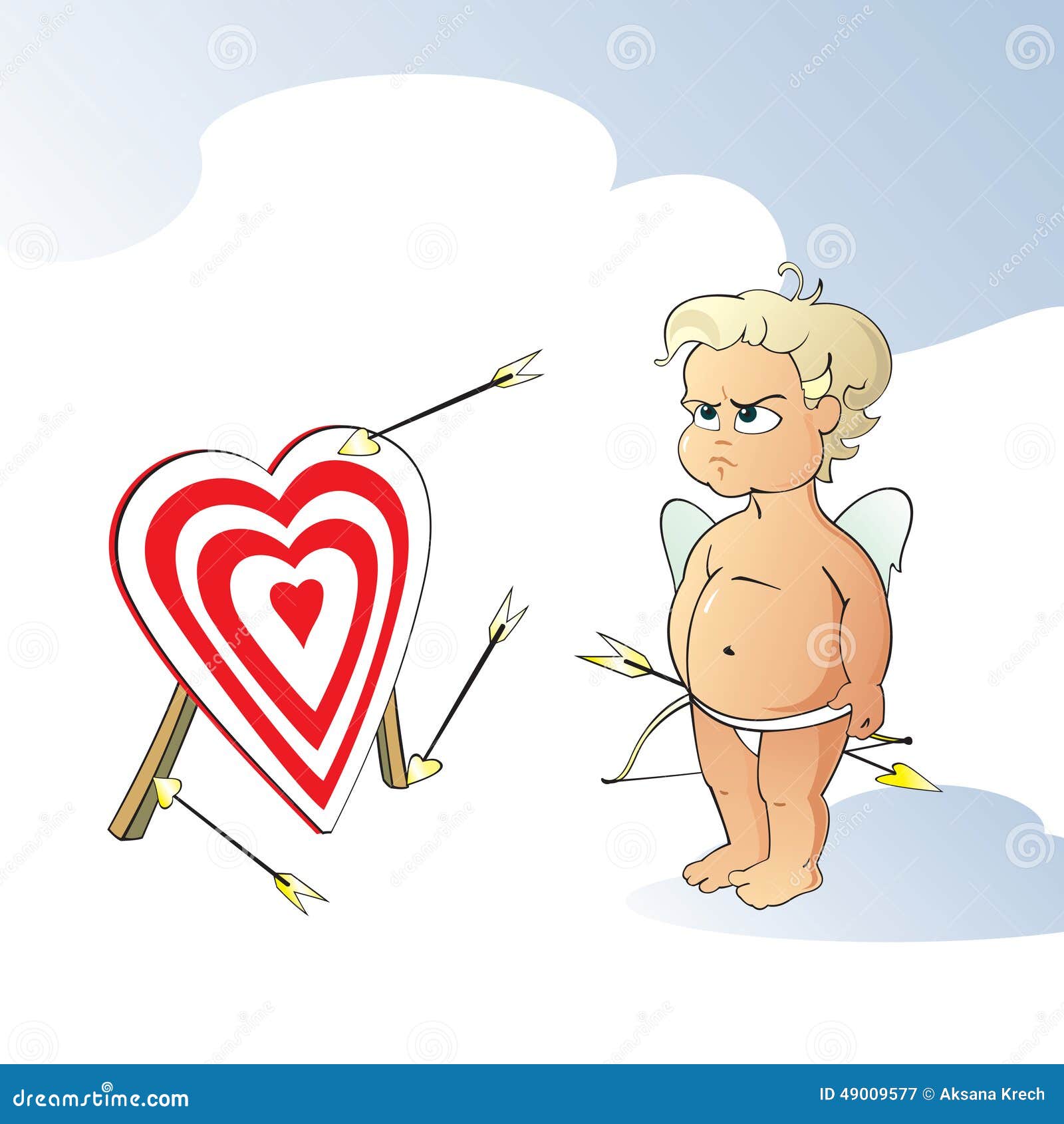 Cupido trastornado ilustración del vector. Ilustración de malo - 49009577