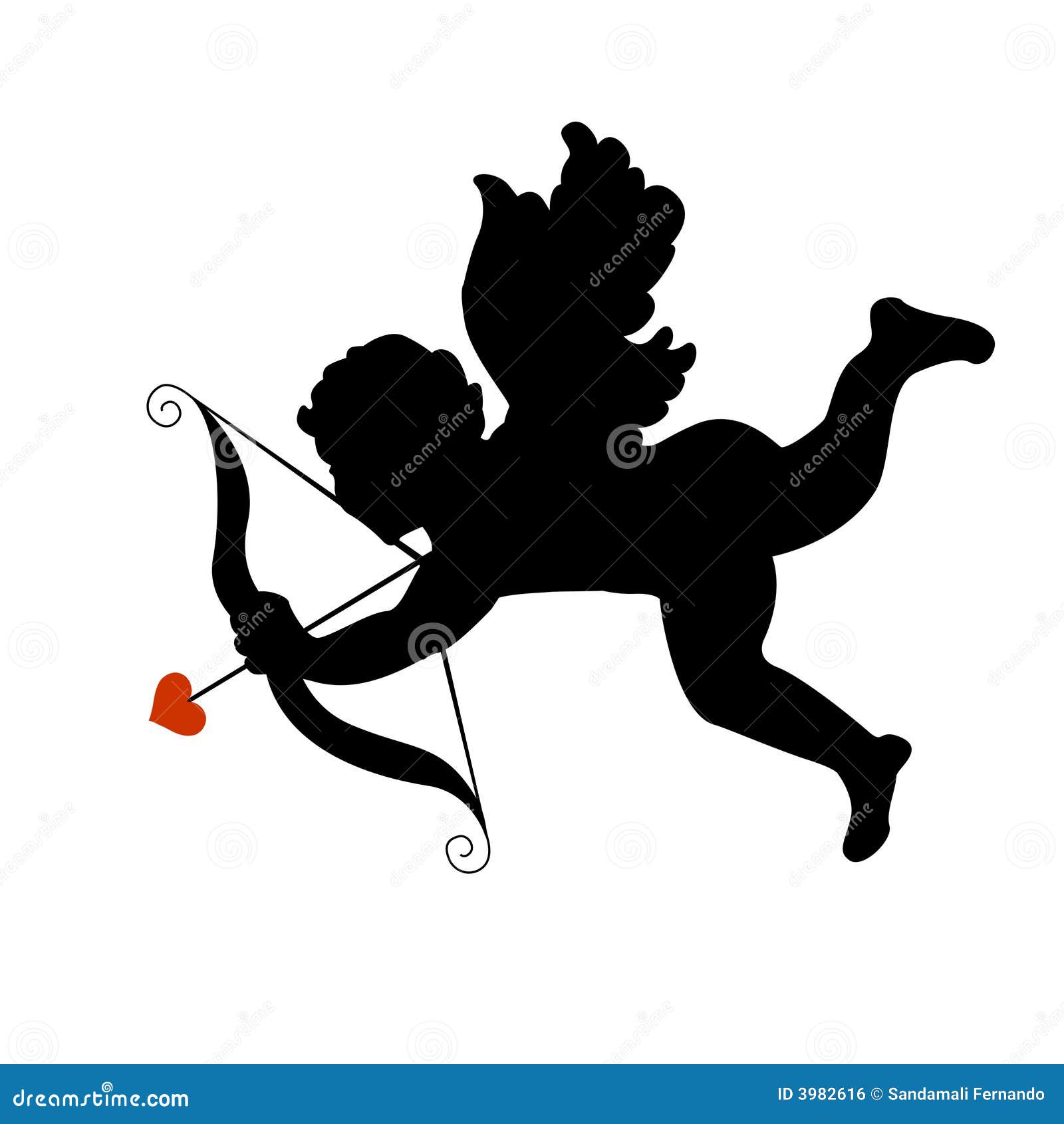 Cupidon illustration de vecteur. Illustration du silhouette - 3982616
