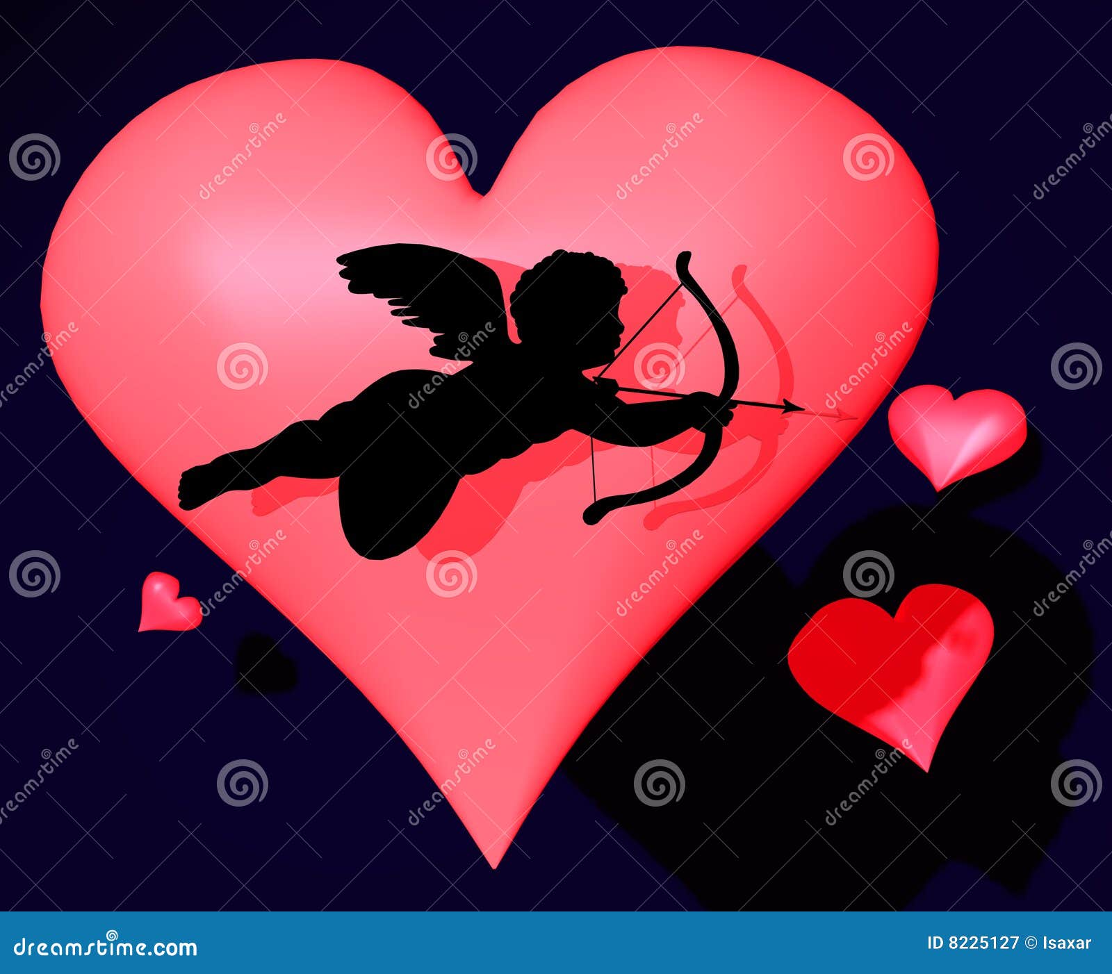Cupidon 3d avec le coeur illustration stock. Illustration du rouge ...