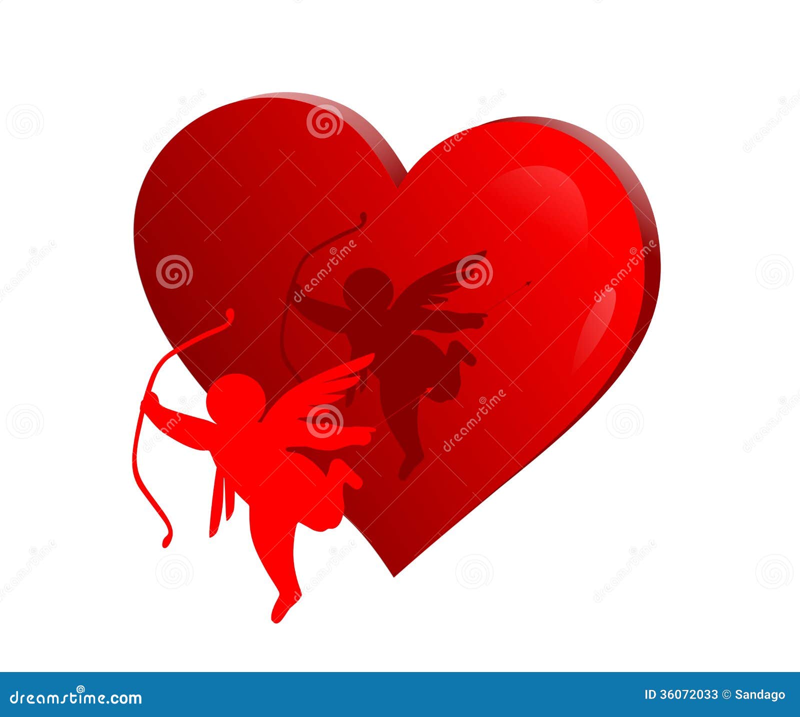 Cupidon avec le coeur illustration de vecteur. Illustration du jour ...