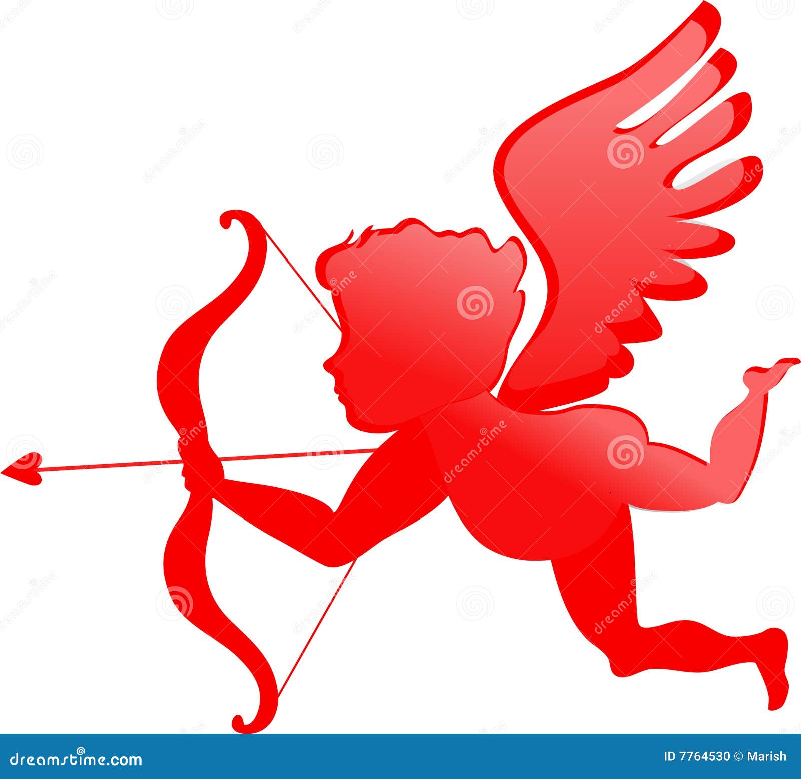 Cupidon rouge illustration de vecteur. Illustration du salutation - 7764530