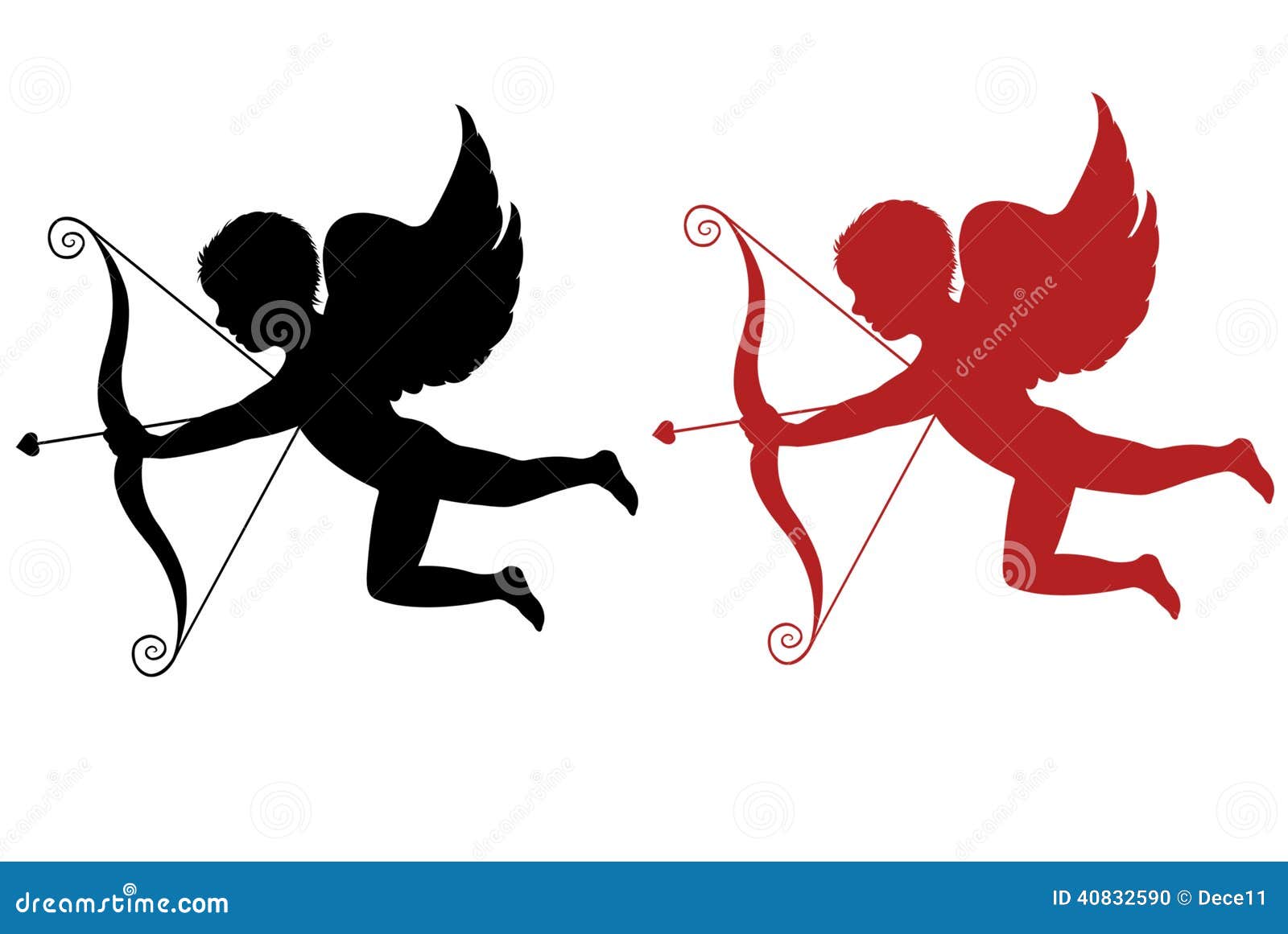 Cupidon Rouge Et Noir D'isolement Illustration de Vecteur ...