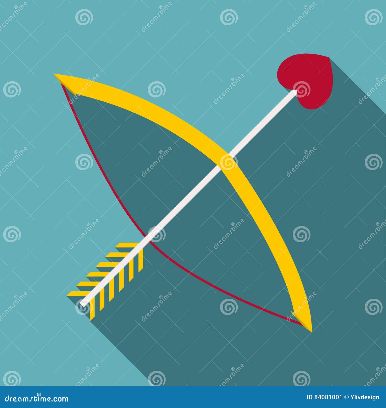 Cupids Bow Icon, Flat Style Stock Vector - Illustration of shadow, archer: 84081001