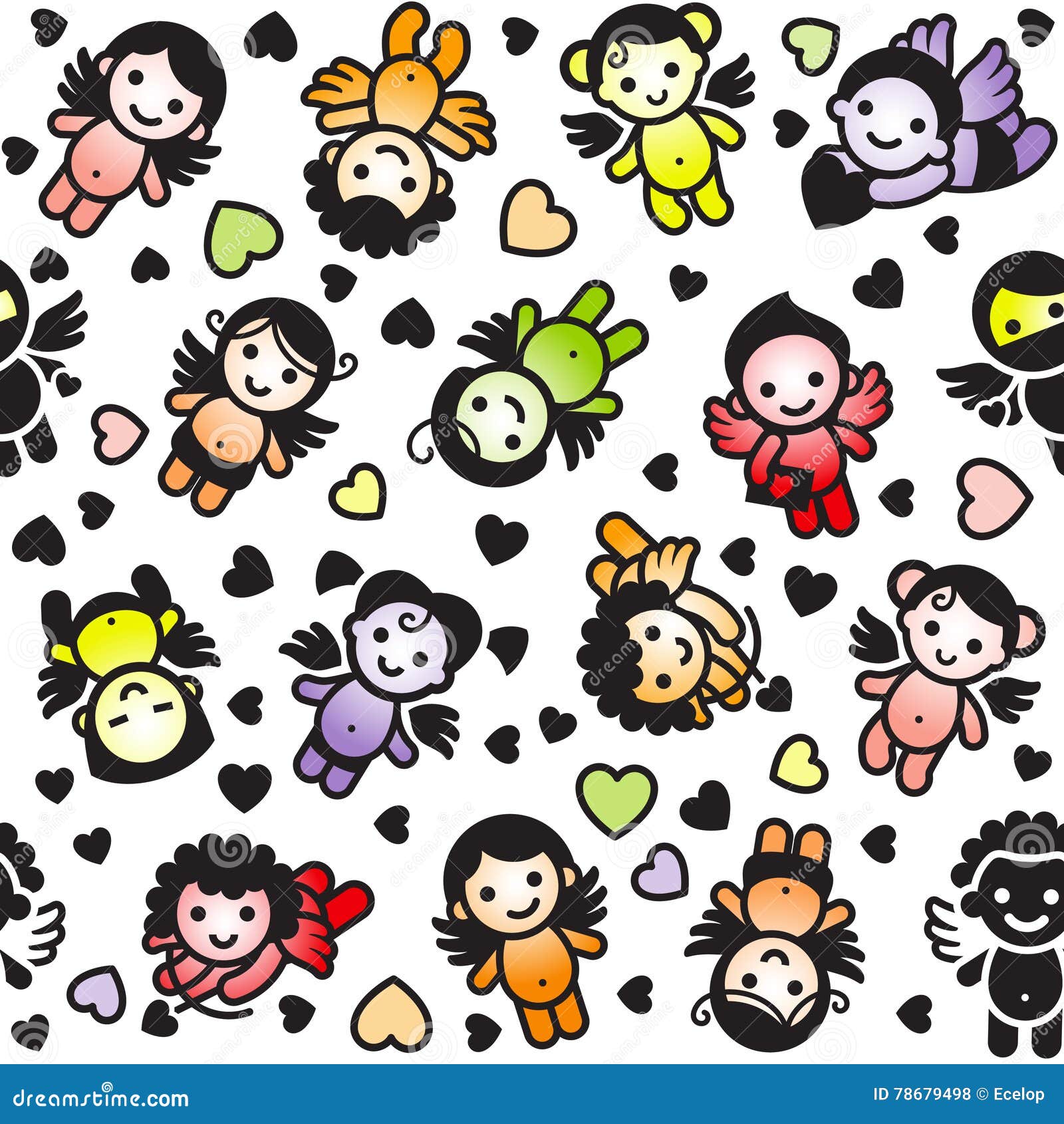 Cupids set, color icons stock vector. Illustration of cherub - 78679498 Cupids set, color icons stock vector. Illustration of cherub - 78679498