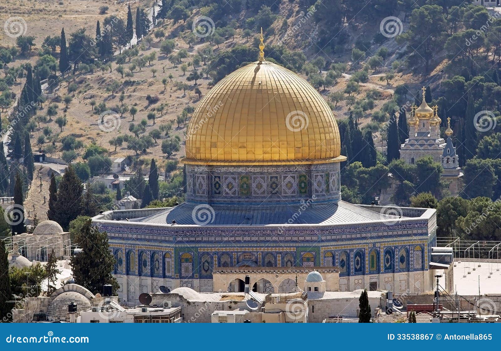 Cupola Della Moschea Della Roccia Immagine Stock - Immagine di ...