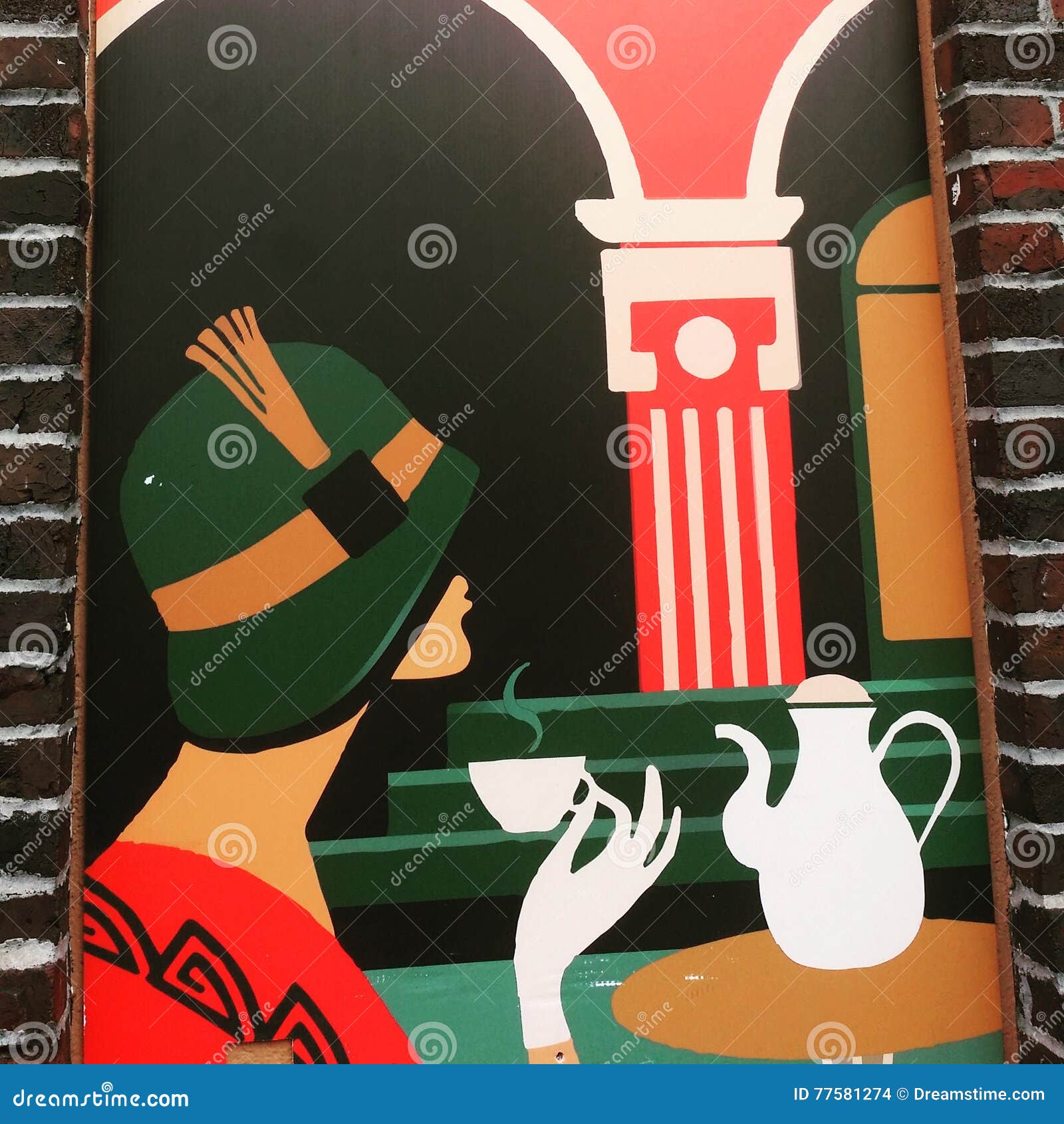 Cuppa tea editorial stock image. Image of murals, wall - 77581274