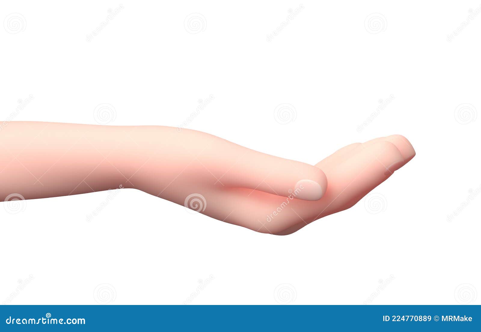 Cupped Hand. 3D Cartoon Character Stock Illustration - Illustration of ...