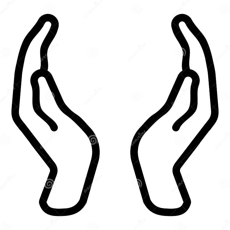 Cupped Hands Icon. Vector Illustration Stock Vector - Illustration of ...