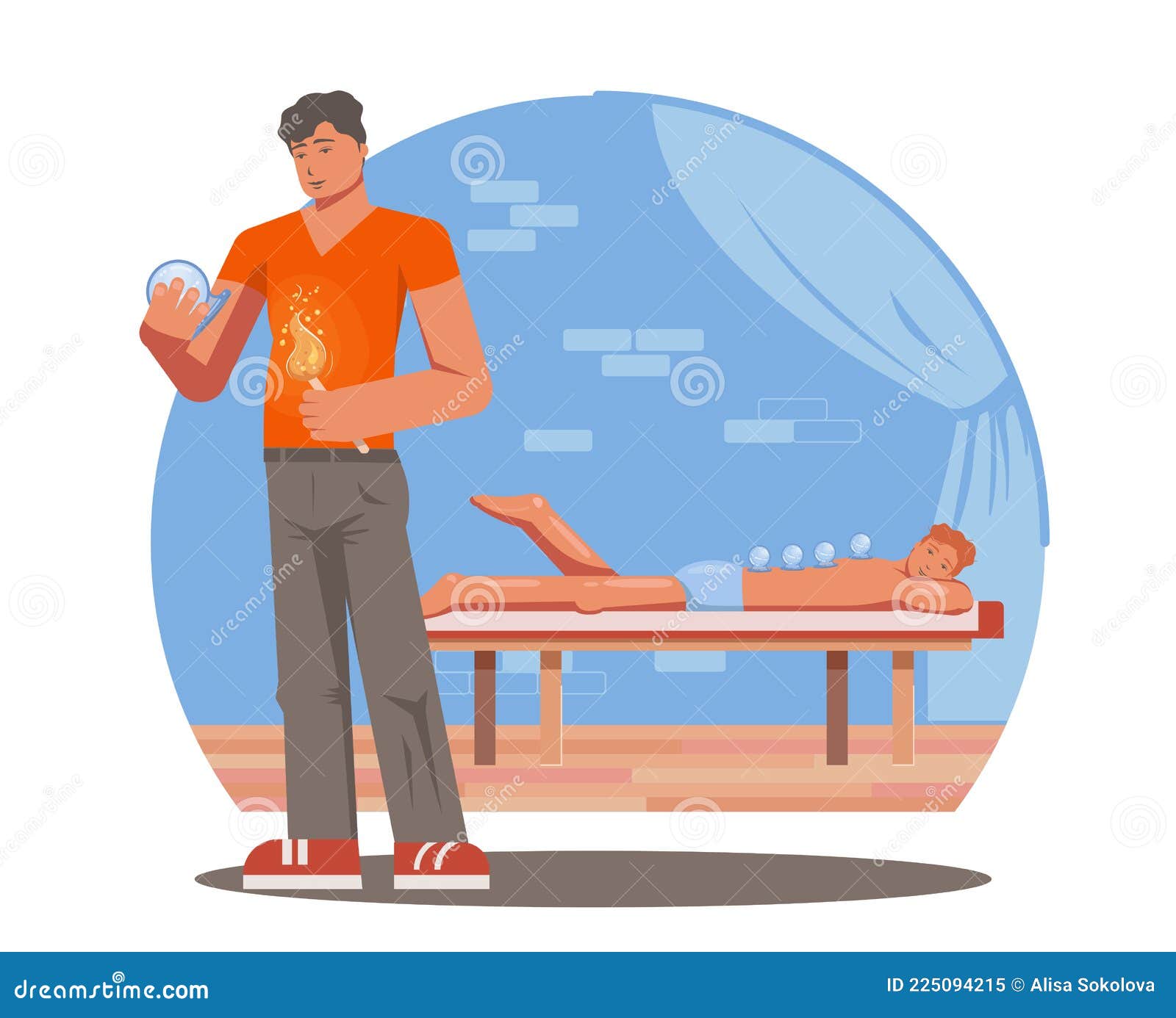 Cupping Therapy Logo Design. Fire Cupping Vector Design | CartoonDealer ...