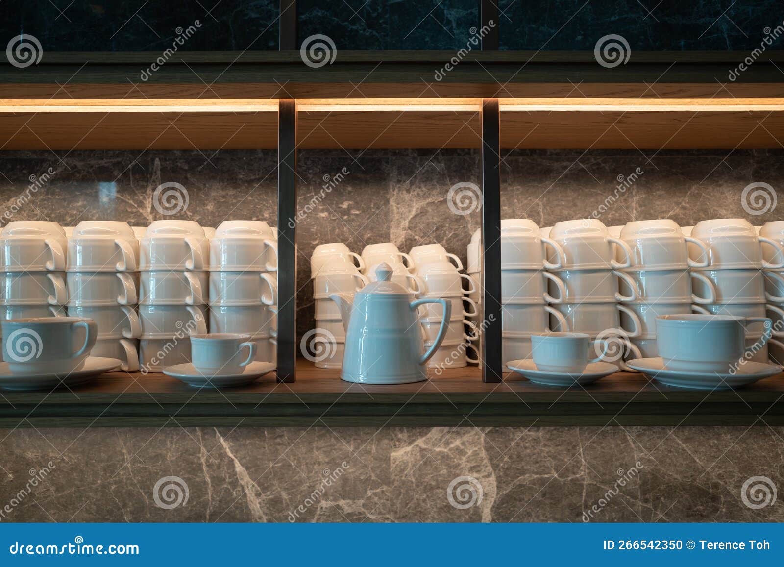Cups Arranged Properly and Orderly Inside a Cupboard Stock Photo ...