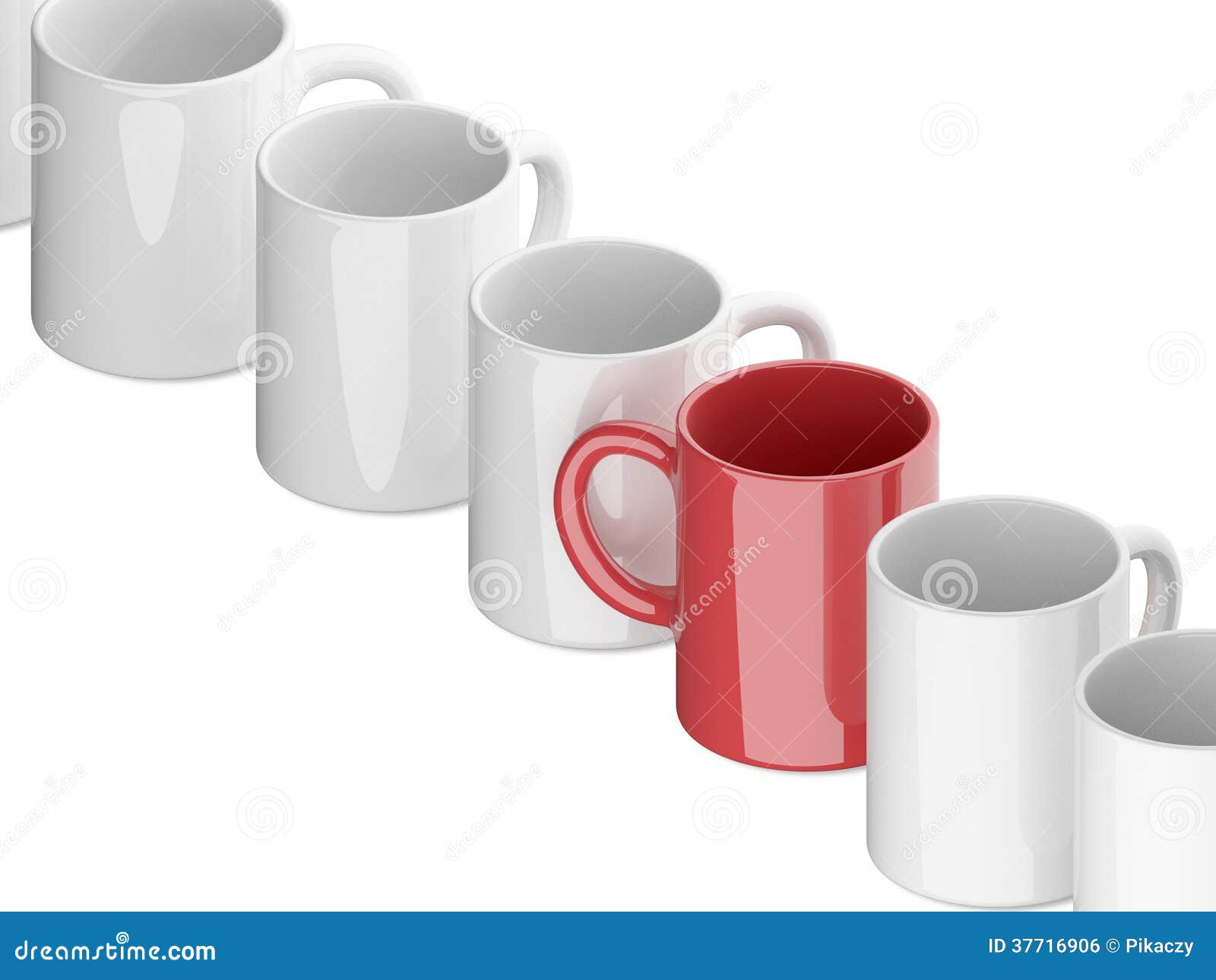 Cups arranged in a row stock illustration. Illustration of cups - 37716906
