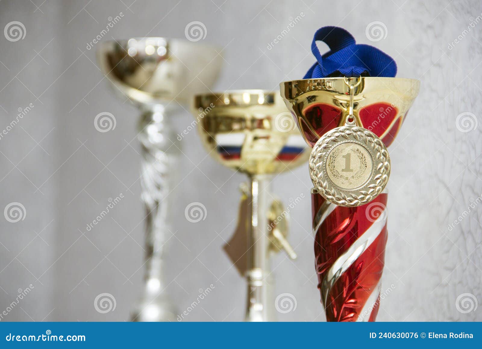 Cups and Awards on the Shelf. the Prize is a Trophy for the Winner of ...
