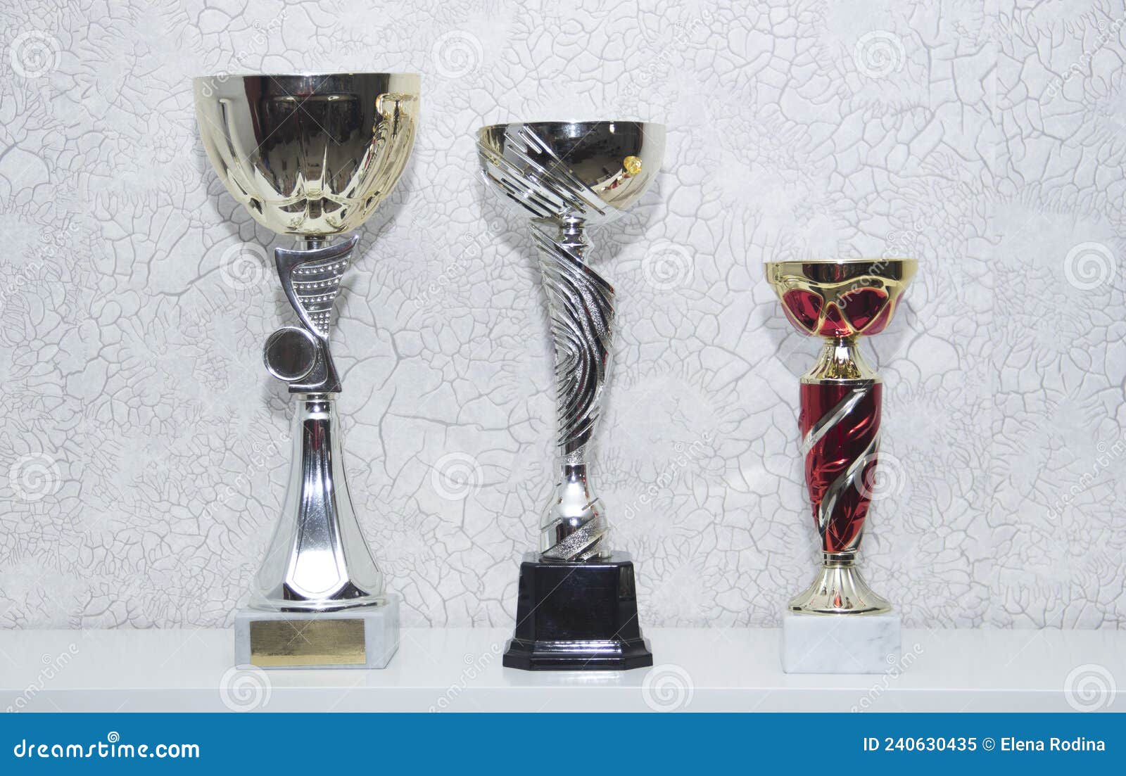 Cups and Awards on the Shelf. the Prize is a Trophy for the Winner of ...