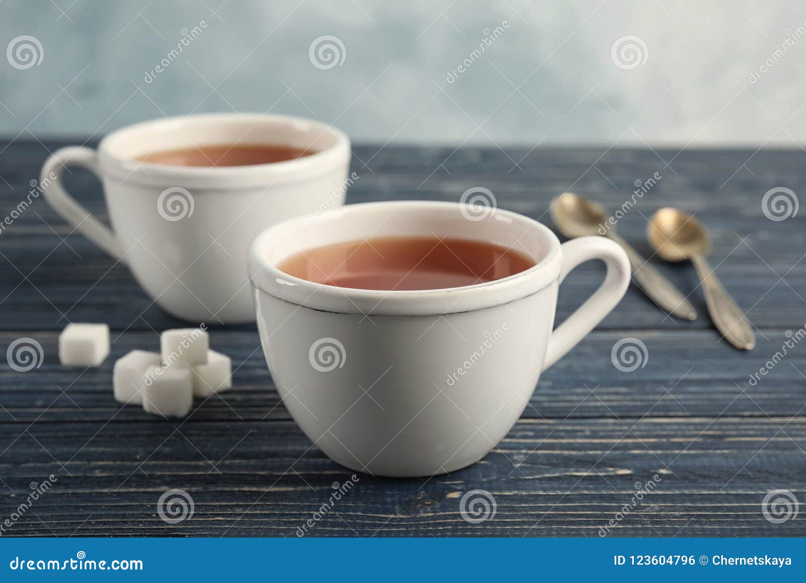 Cups of Delicious Tea with Sugar Stock Photo - Image of herbal ...