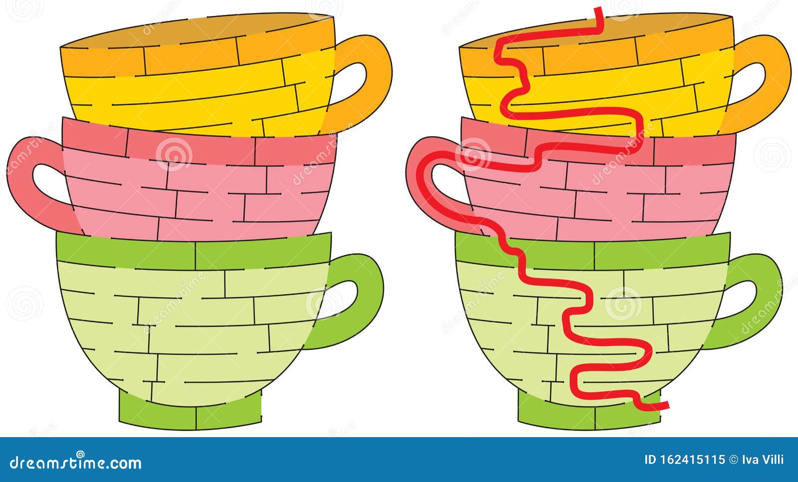 Cups maze stock vector. Illustration of game, green - 162415115