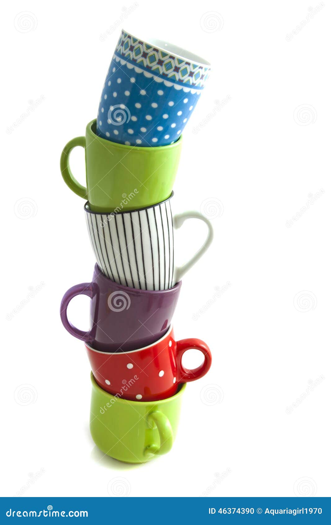 Cups on a pile stock photo. Image of green, stand, orange - 46374390