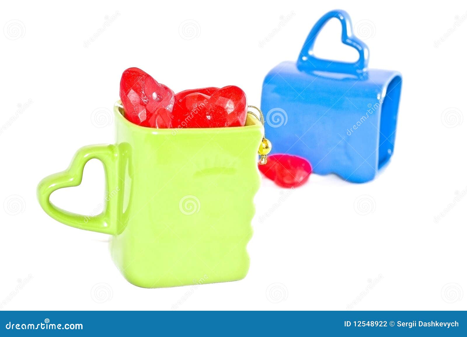Cups with plastic hearts stock photo. Image of alcoholic - 12548922