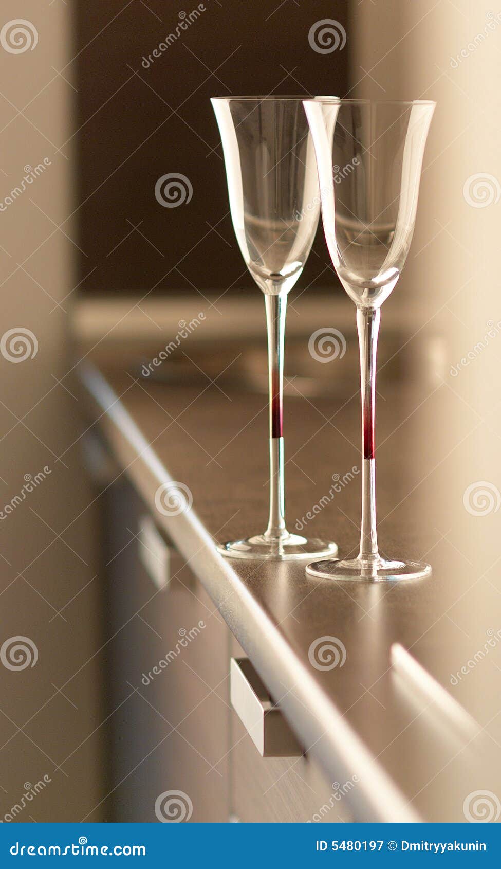 Cups on Table in Modern Kitchen Stock Image - Image of lines, hightech ...