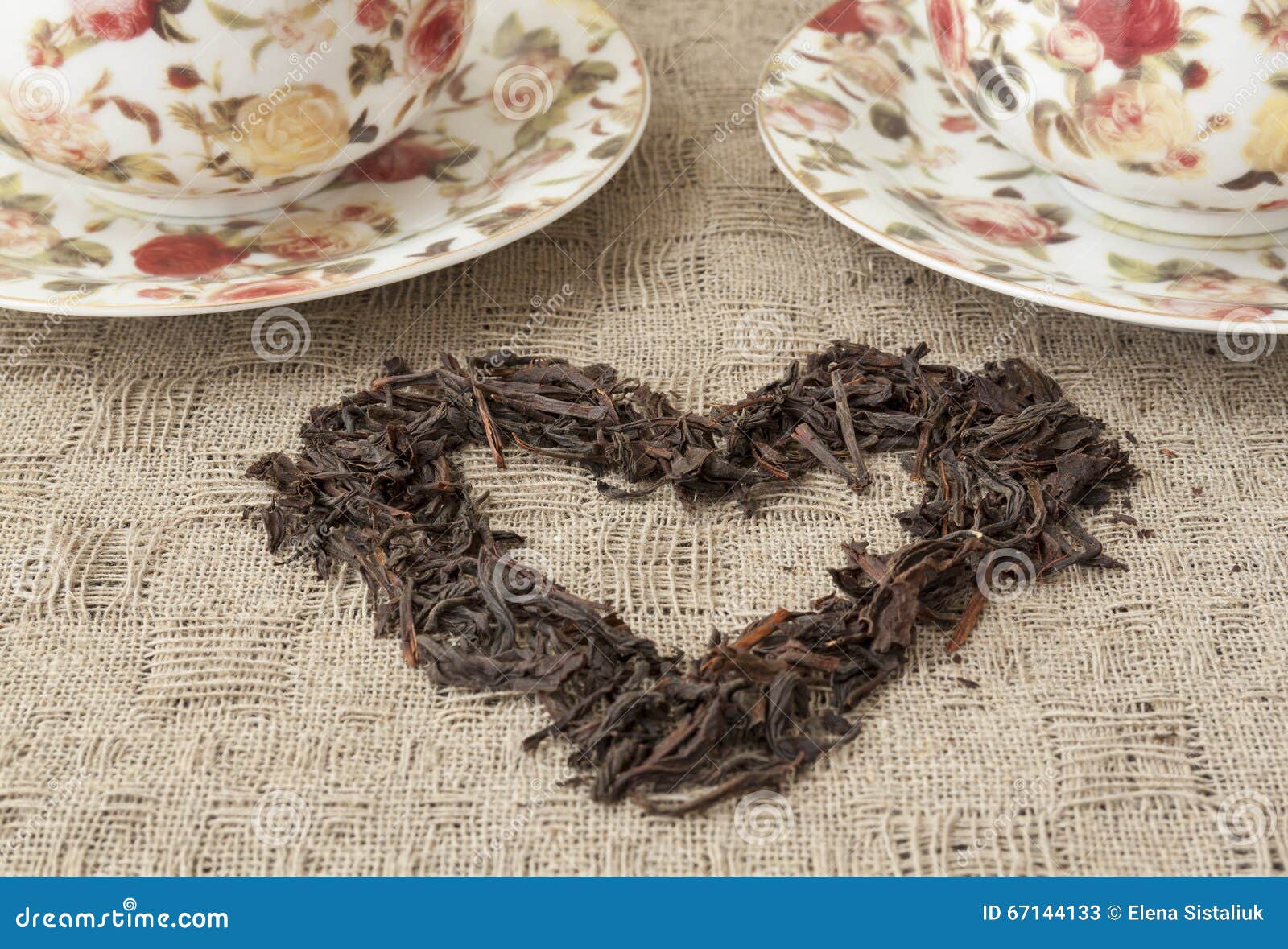 Cups of Tea with Heart Made from it Stock Image - Image of liquid ...