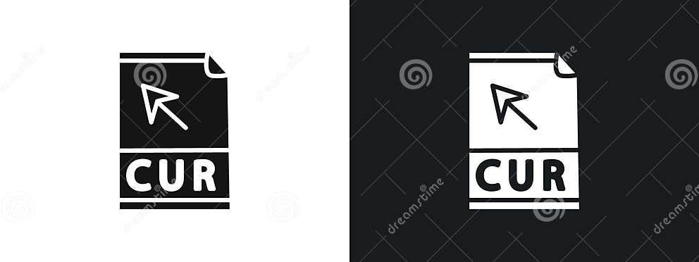 Cur File Document Icon Linear Graphics Set Vector In Black Stock Vector Illustration Of Vector 5557
