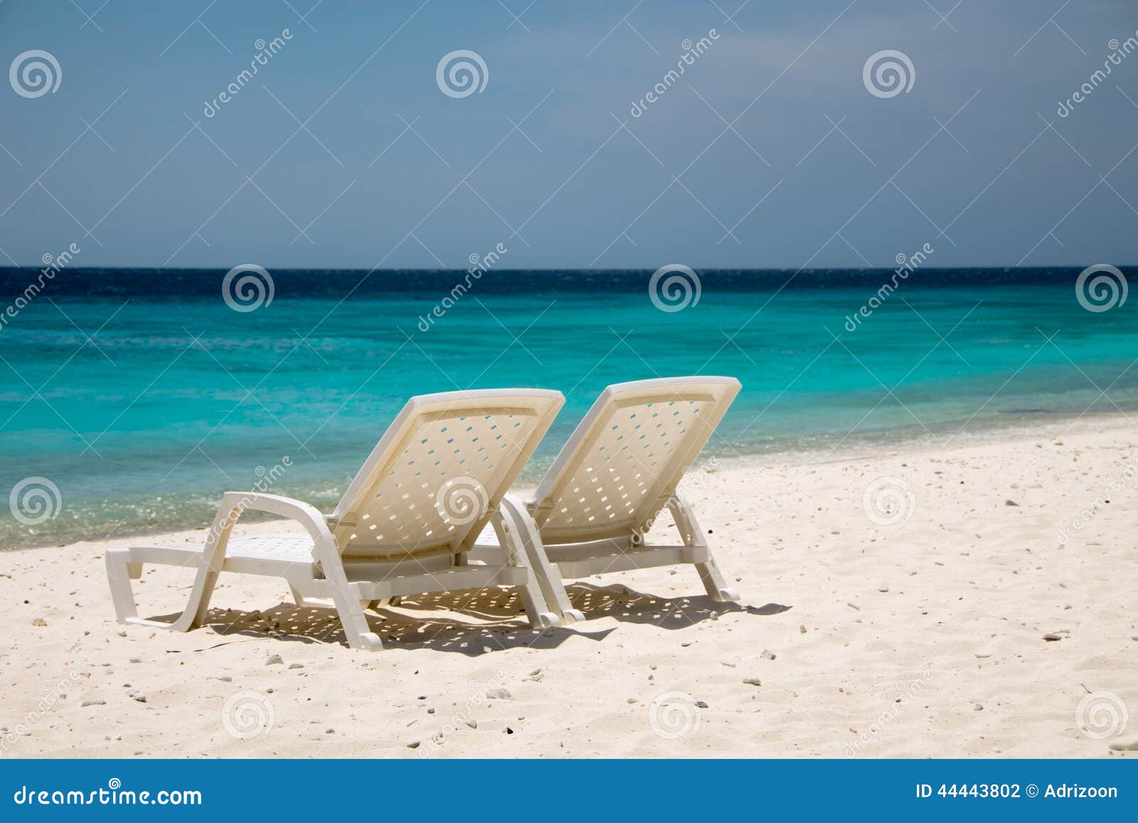 Beach Chairs Looking Over De Ocean Stock Photo - Image of chair, lonely ...