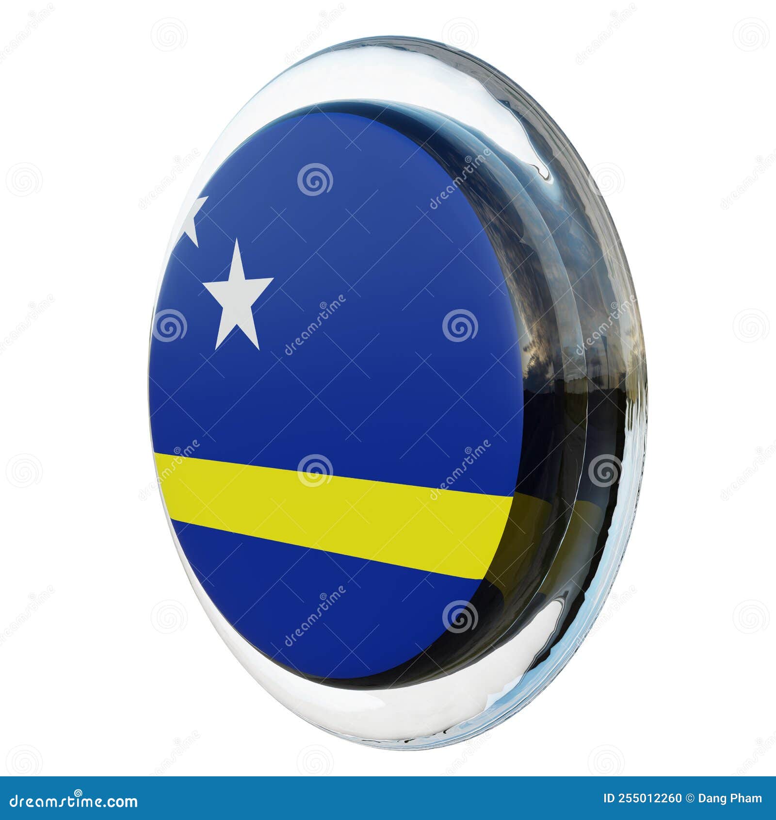 Curacao 3D flag stock illustration. Illustration of sticker - 255012260