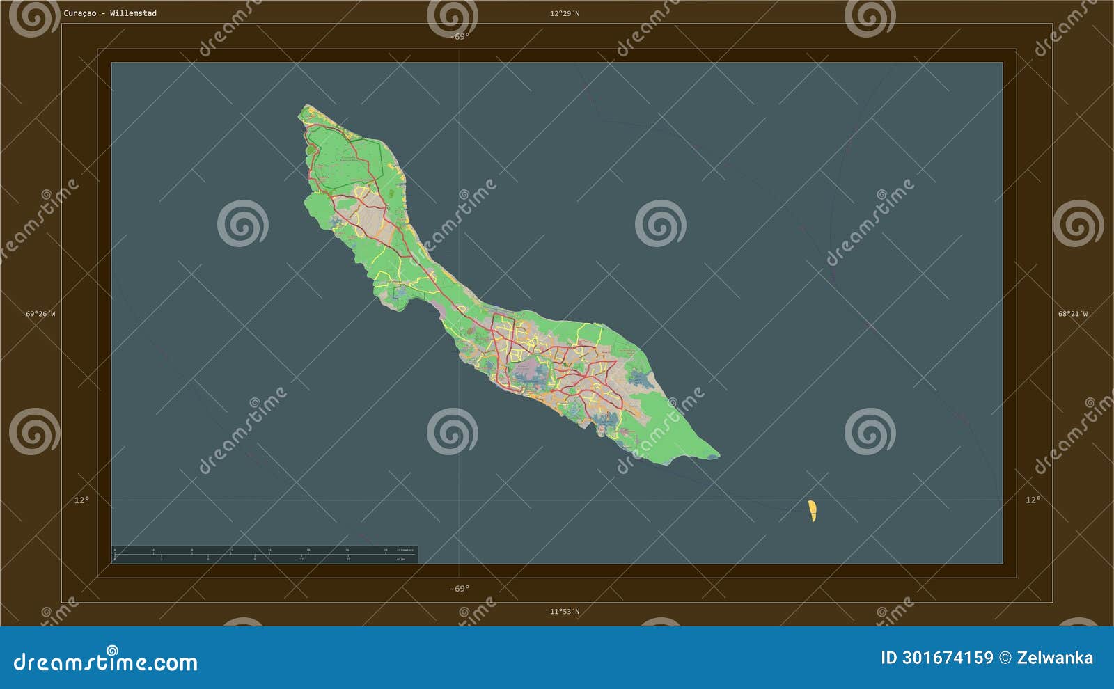 Curacao Highlighted - Composition. Topo French Stock Illustration ... Curacao Highlighted - Composition. Topo French Stock Illustration ...