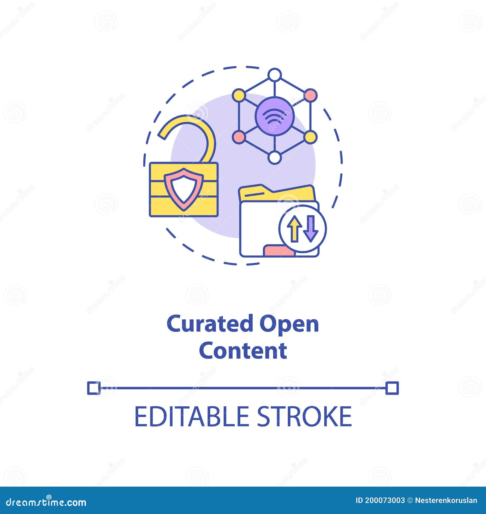 Curated Open Content Concept Icon Stock Vector - Illustration of idea ...