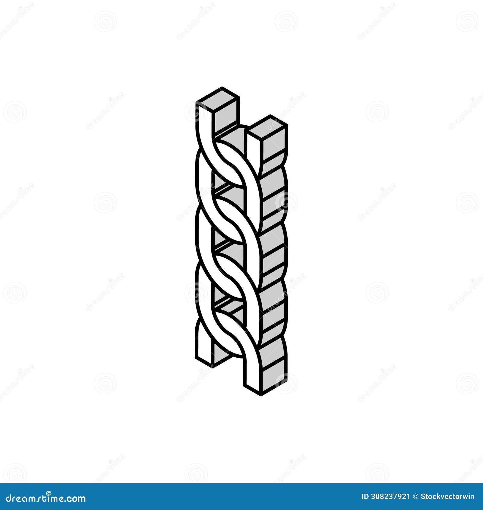 Curb Chain Isometric Icon Vector Illustration Stock Vector ...