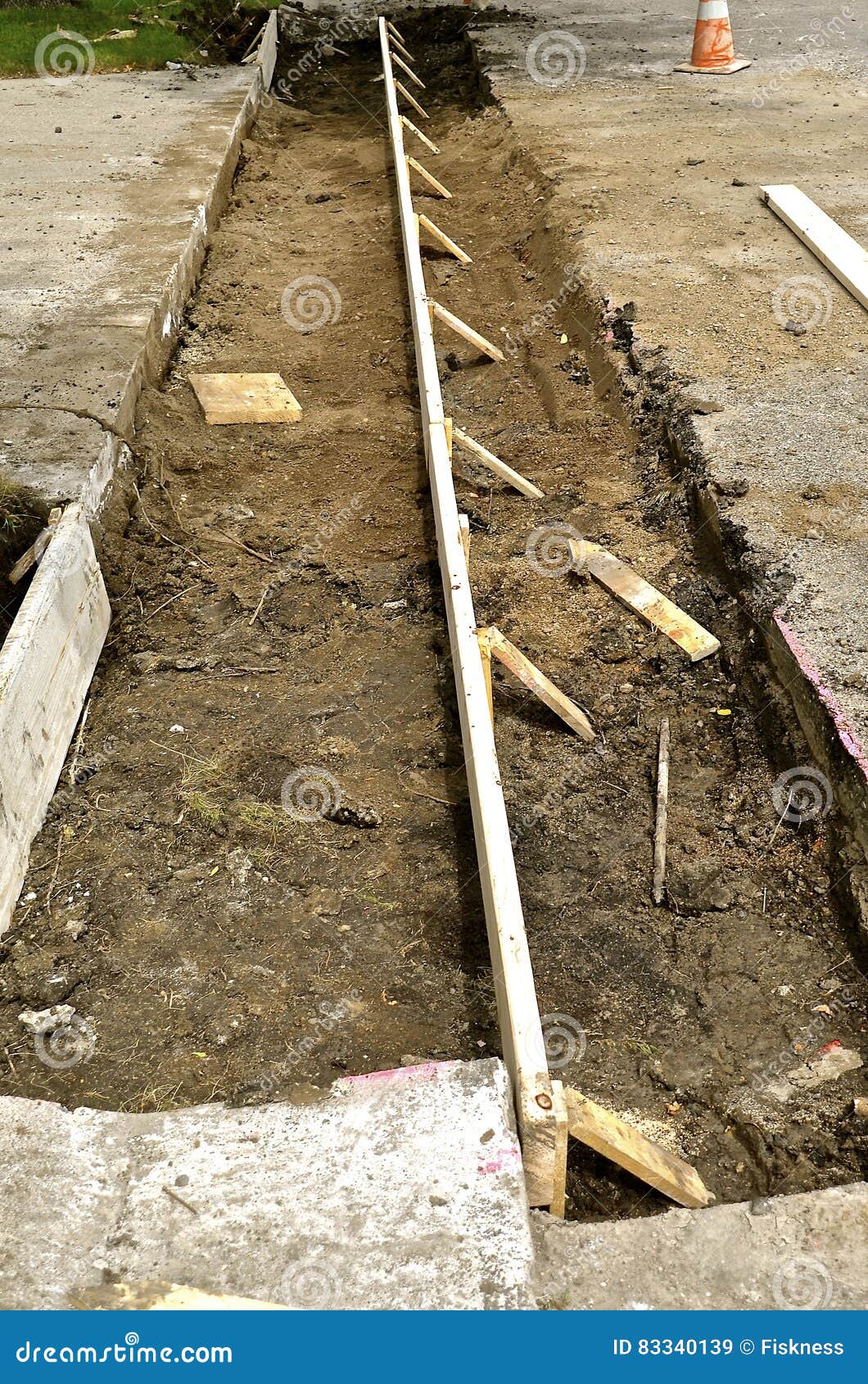 Curb Construction Project As Forms are Built Stock Image - Image of ...