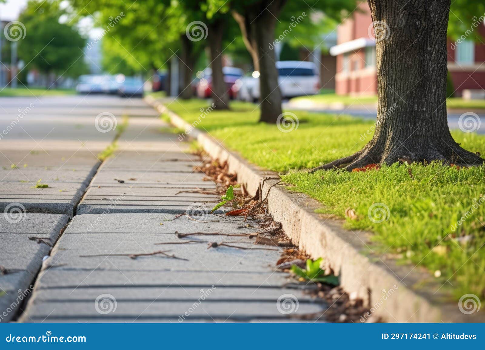 Curb Cuts on an Urban Walking Path Stock Image - Image of planning ...