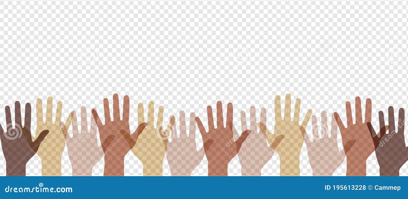 Curb Of Multi Colourful Hands Banner Transparent Background Vector ...