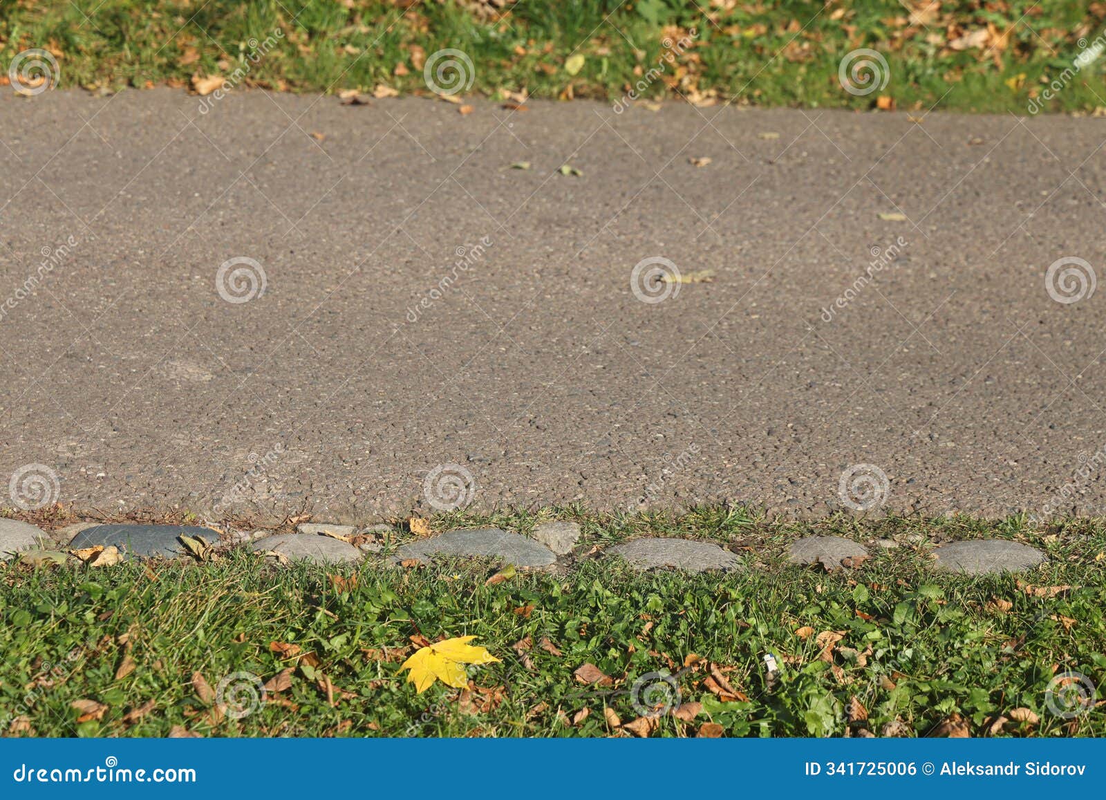 Curb by Pedestrian Paths in the Park in Autumn, Minimalism, 2 Stock ...