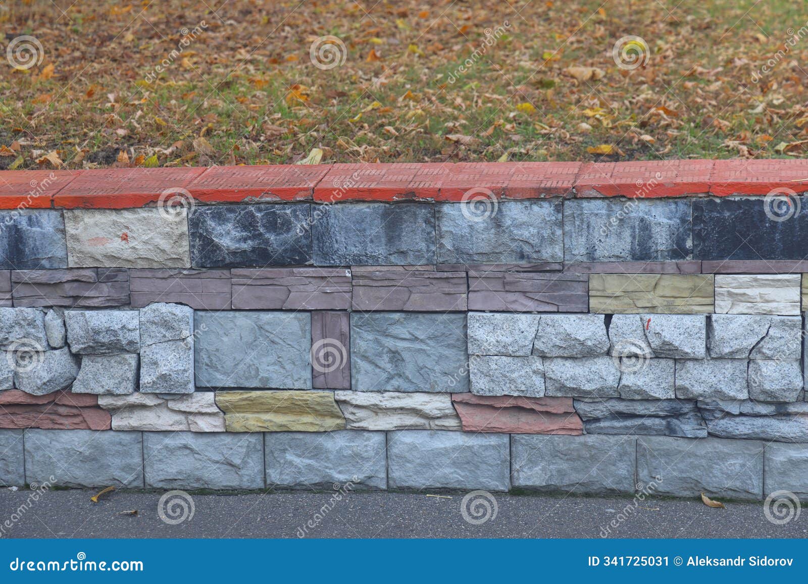 Curb by Pedestrian Paths in the Park in Autumn, Minimalism, 2 Stock ...