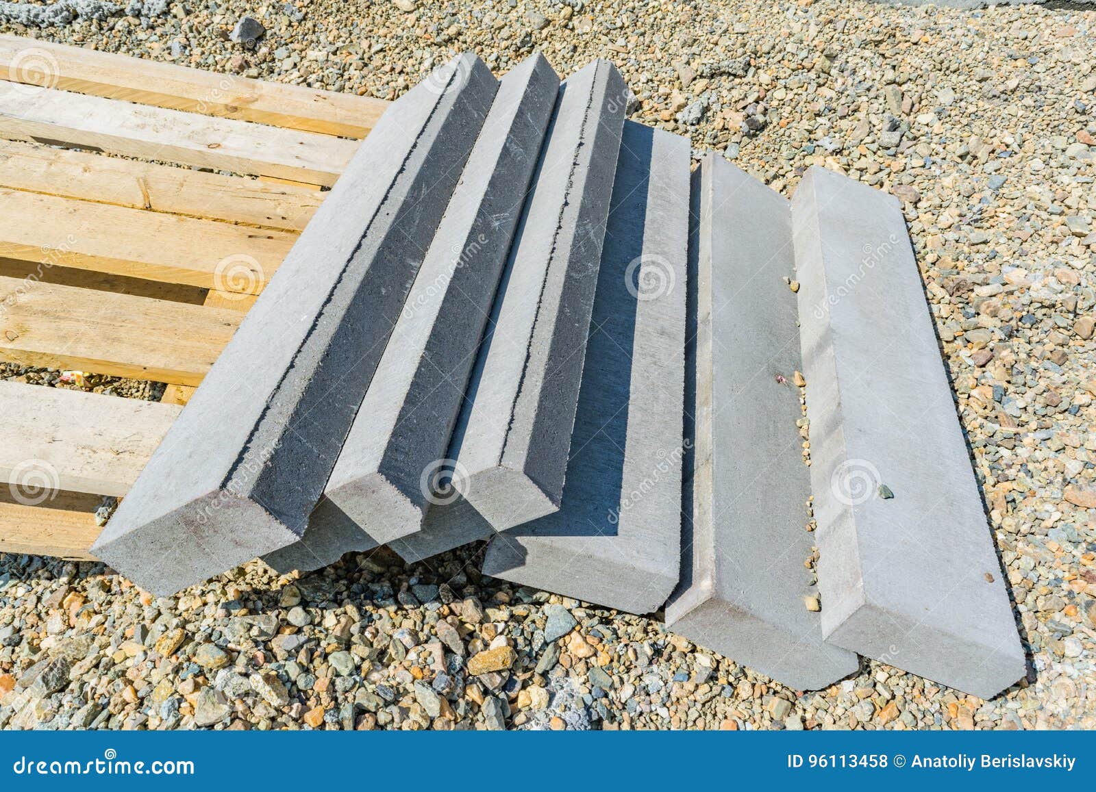 Stack of Concrete Curbstone Close Up Stock Photo - Image of background ...