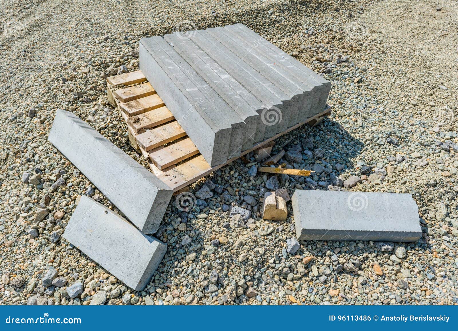 Stack of Concrete Curbstone Close Up Stock Photo - Image of floor ...